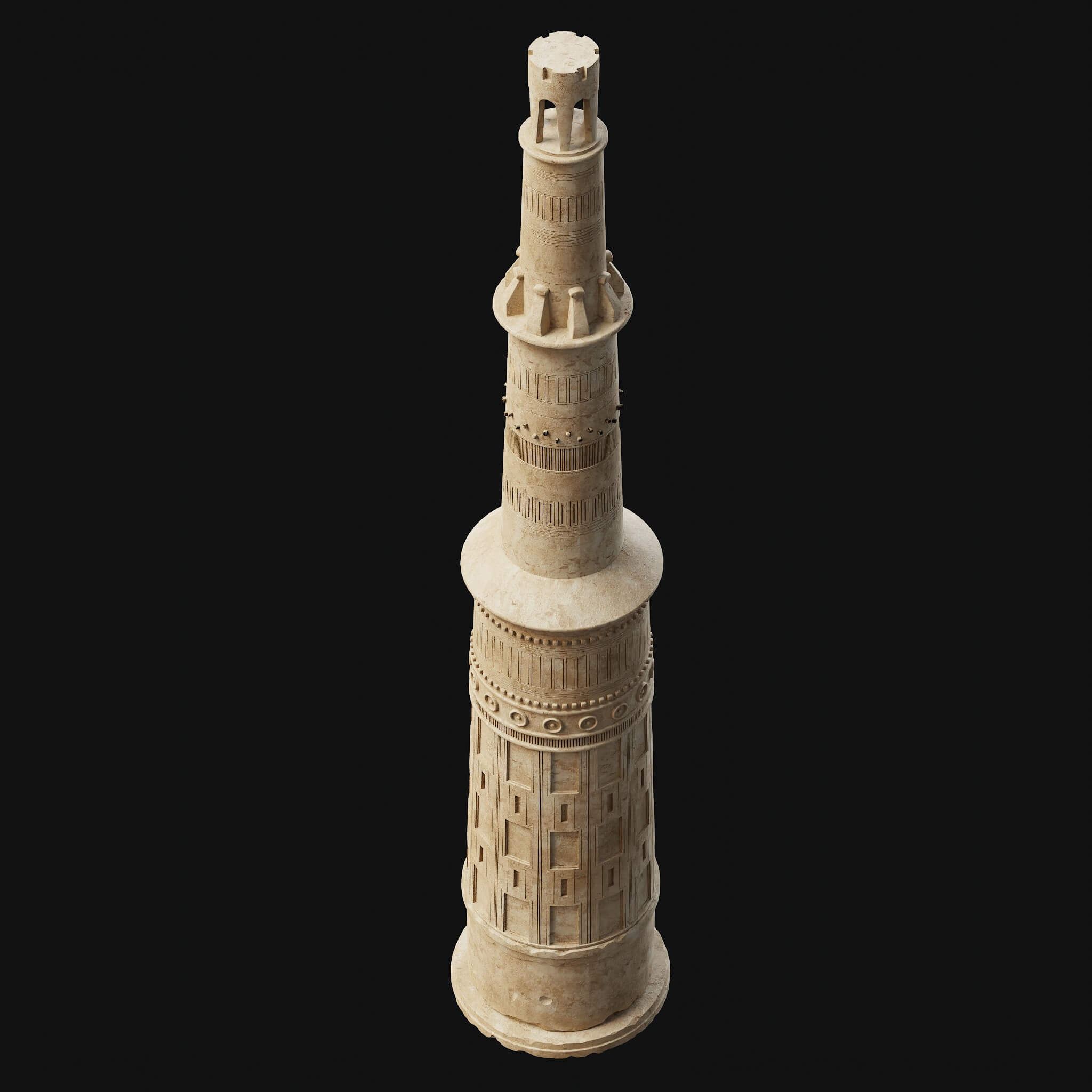 Ancient Monument Statue Column Collection - 3D Model by Enterables