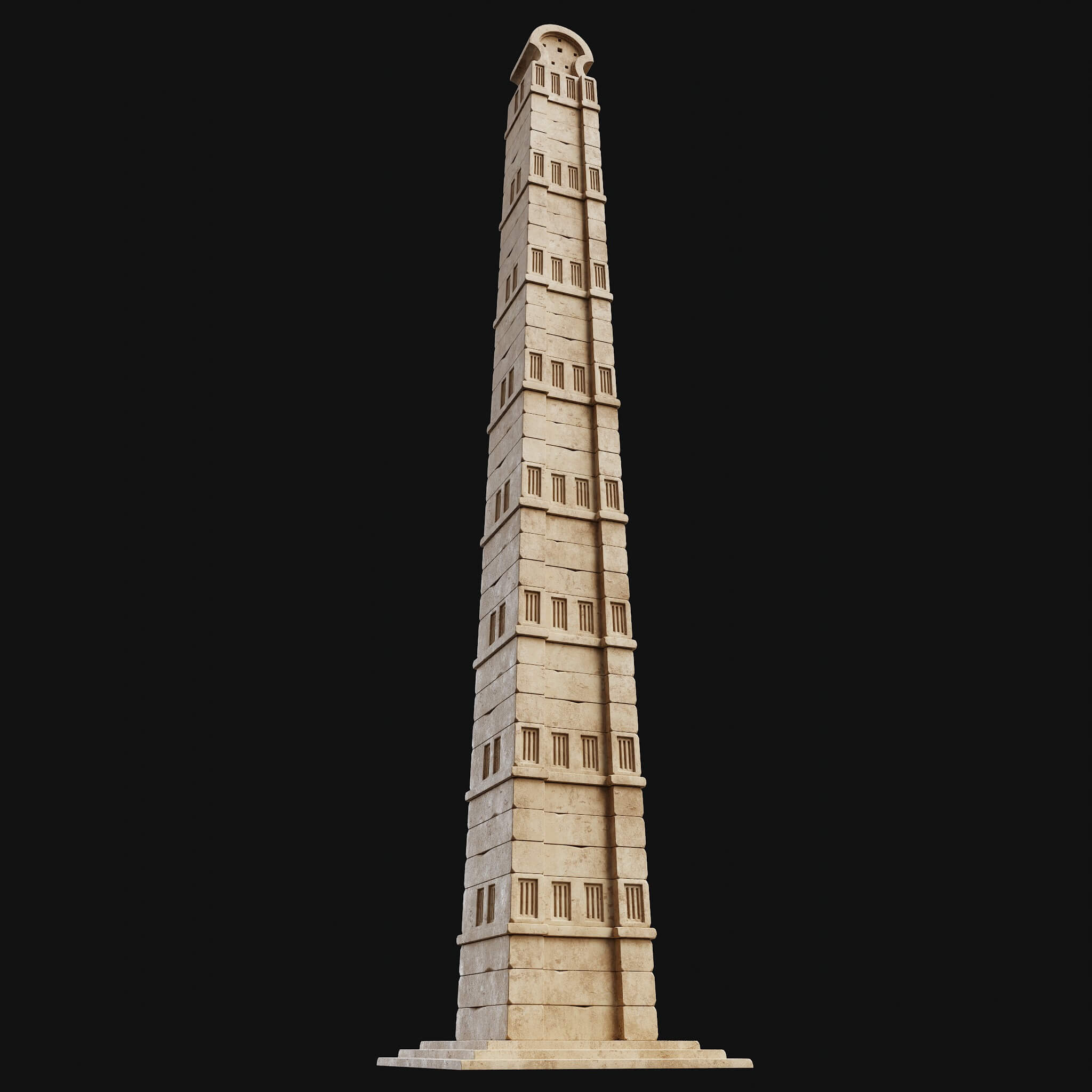 Ancient Monument Statue Column Collection - 3D Model by Enterables