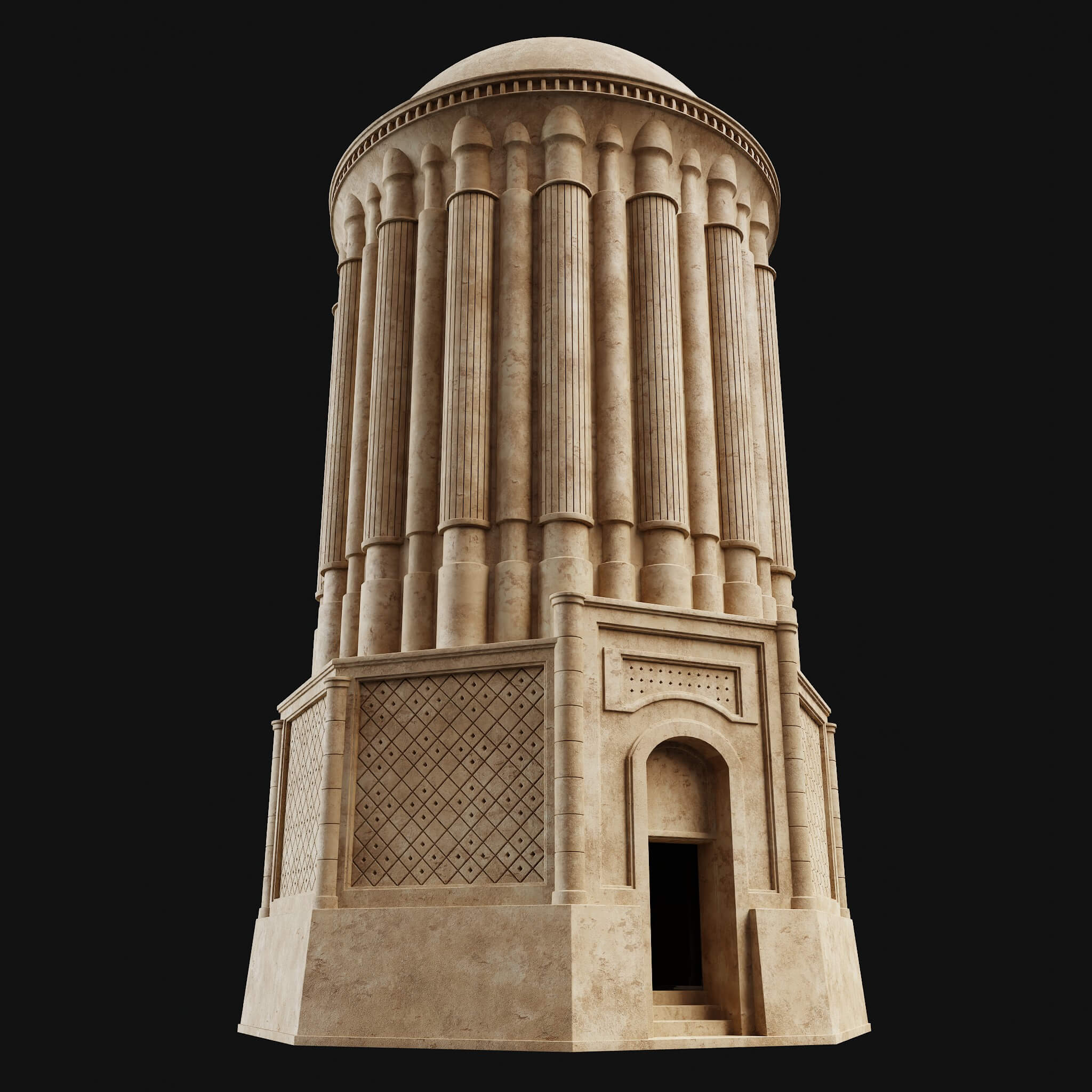 Ancient Monument Statue Column Collection - 3D Model by Enterables