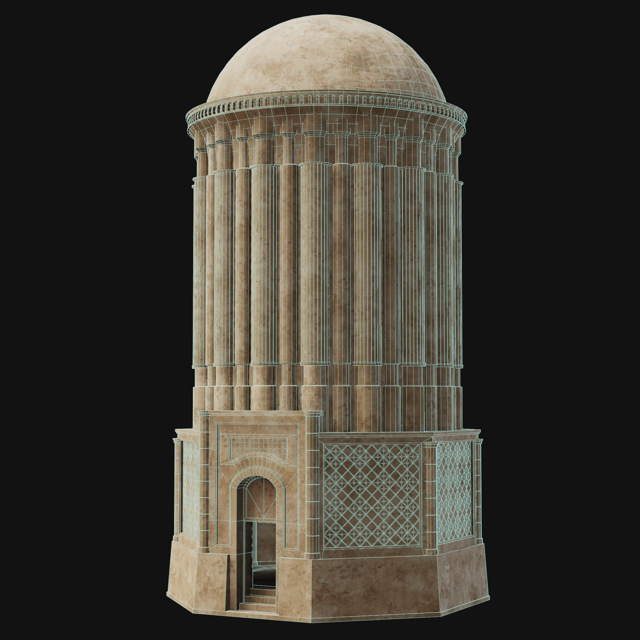 Ancient Monument Statue Column Collection - 3D Model by Enterables