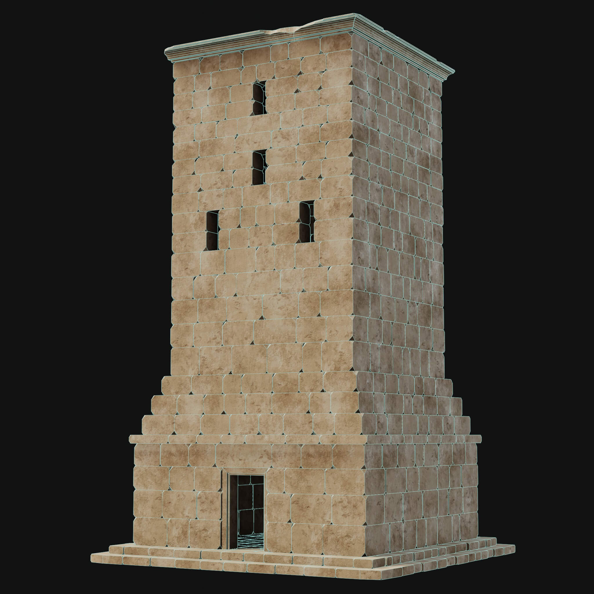 Ancient Monument Statue Column Collection - 3D Model by Enterables