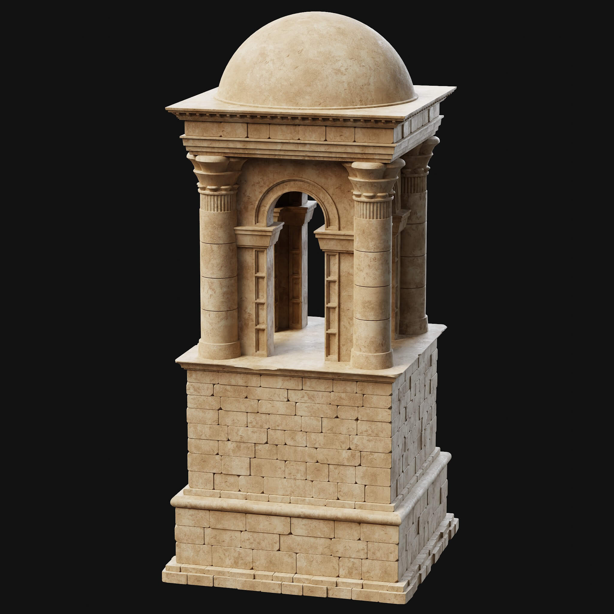 Ancient Monument Statue Column Collection - 3D Model by Enterables