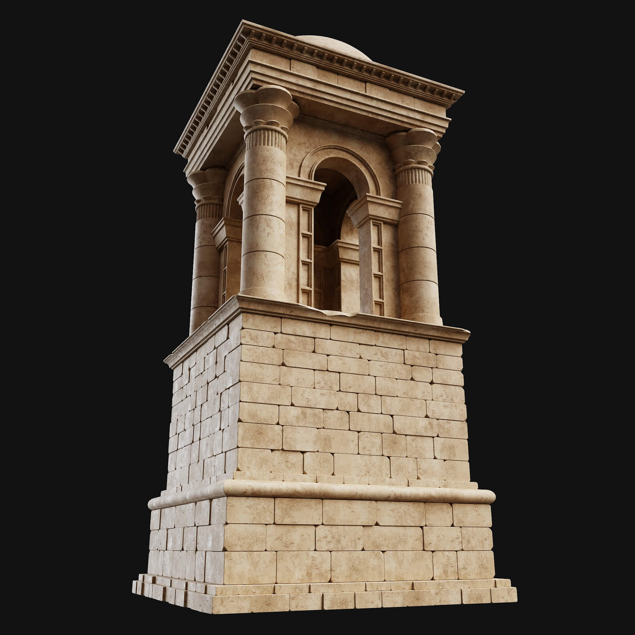 Ancient Monument Statue Column Collection - 3D Model by Enterables