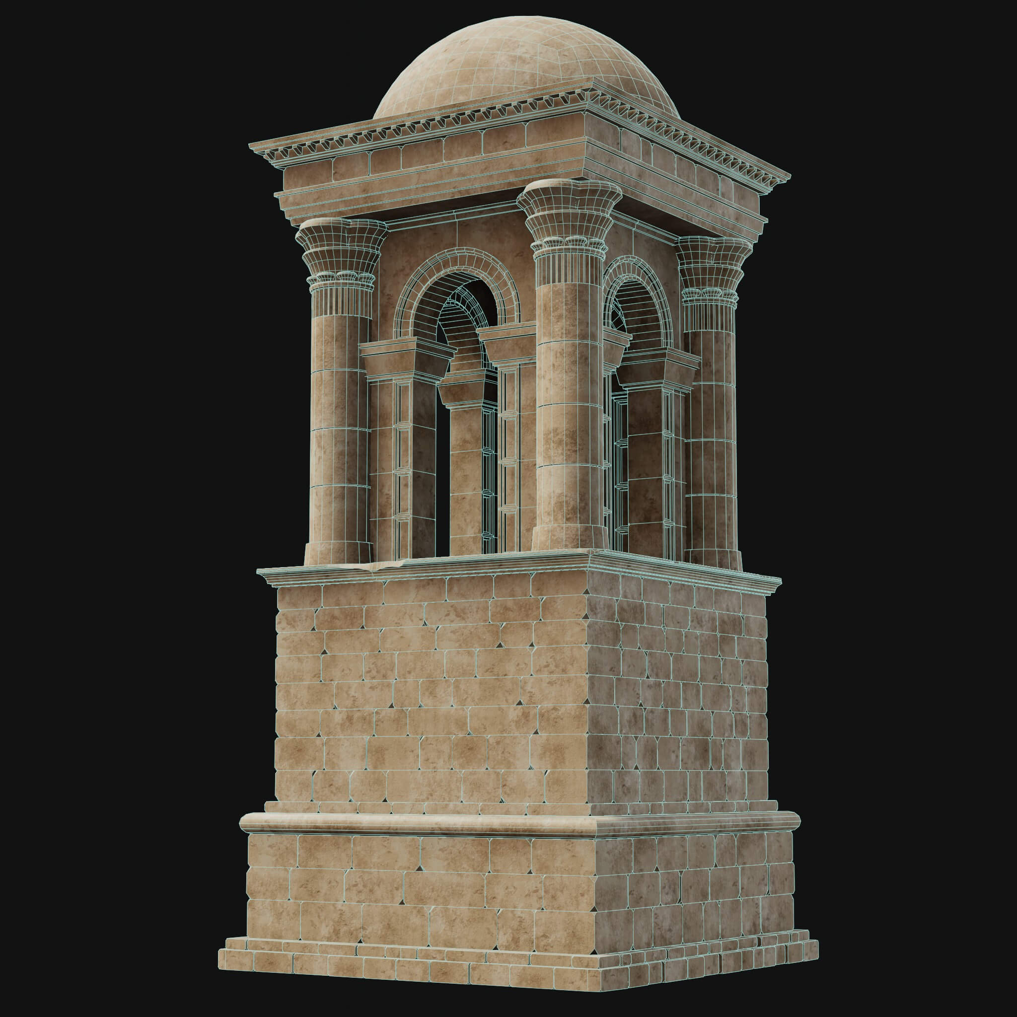 Ancient Monument Statue Column Collection - 3D Model by Enterables