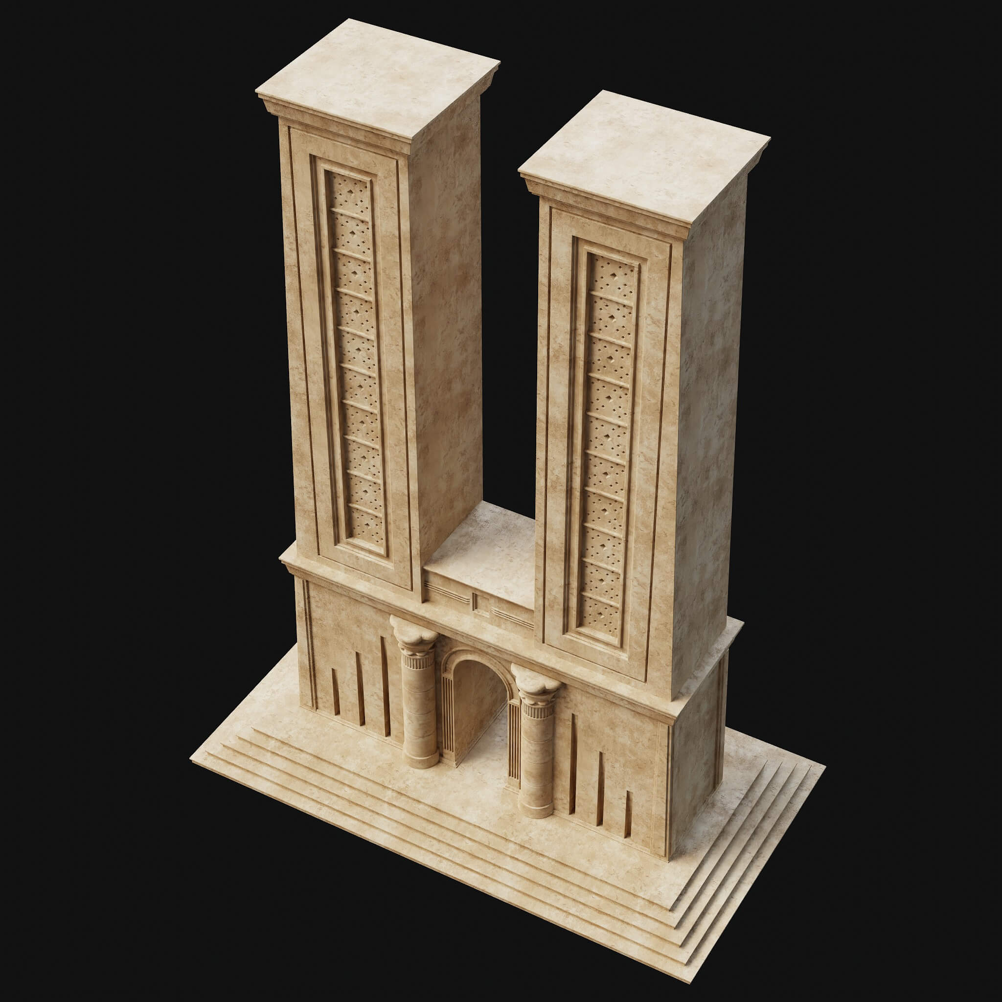 Ancient Monument Statue Column Collection - 3D Model by Enterables