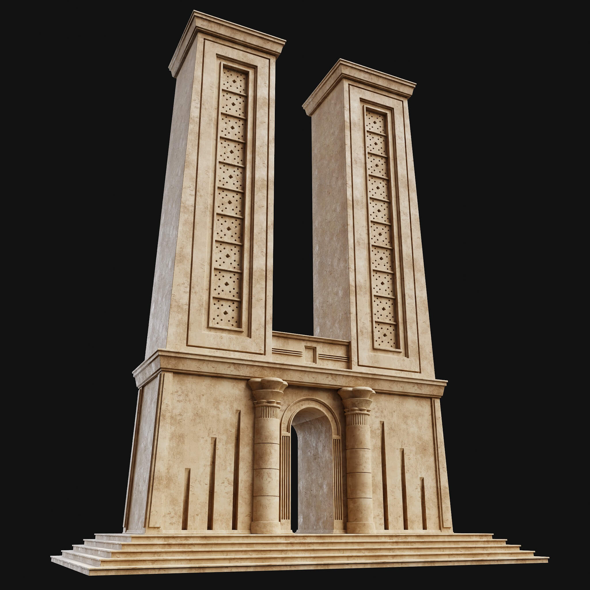 Ancient Monument Statue Column Collection - 3D Model by Enterables
