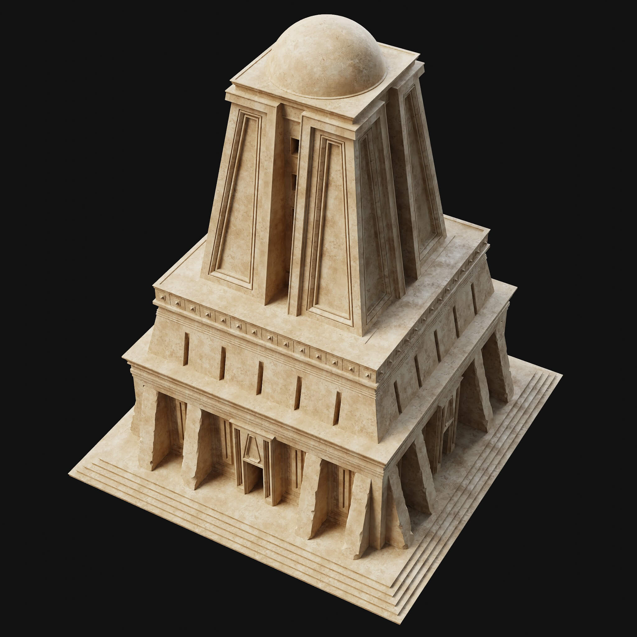 Ancient Monument Statue Column Collection - 3D Model by Enterables