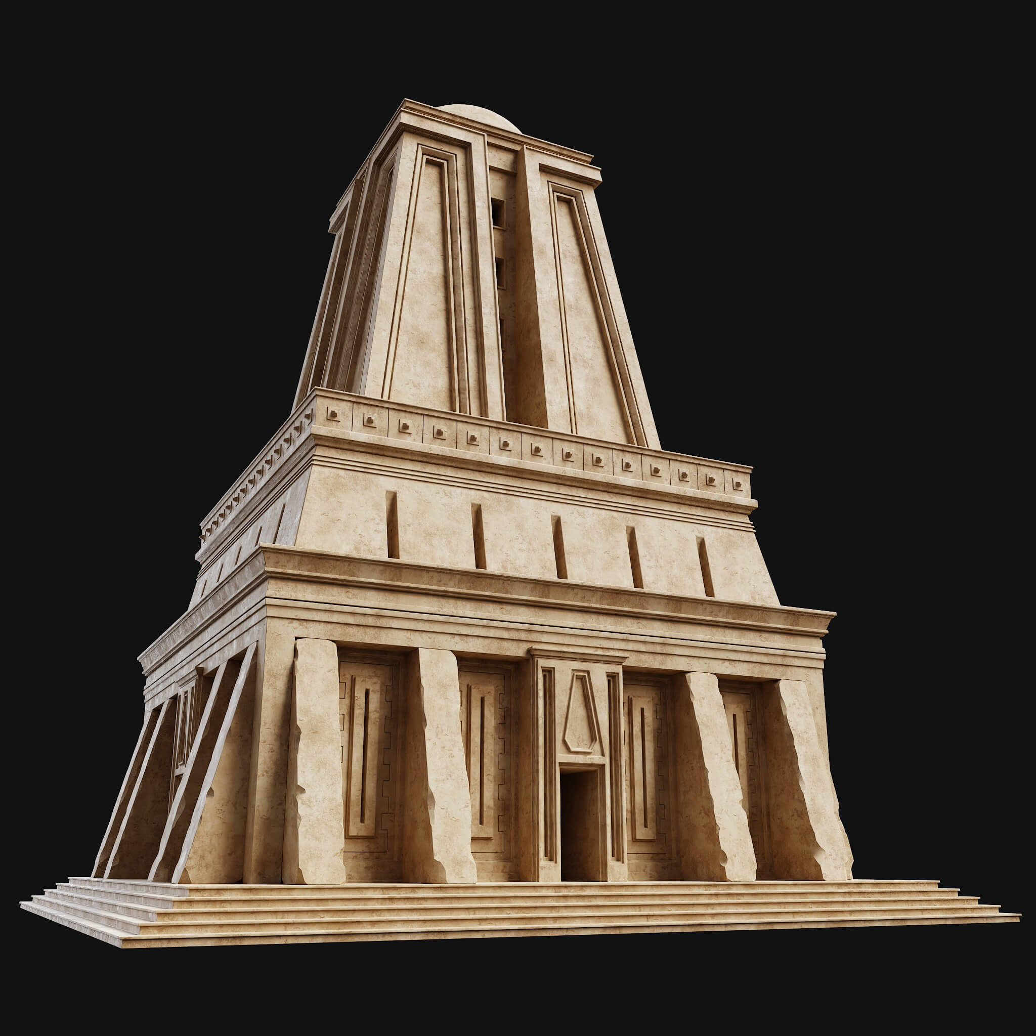 Ancient Monument Statue Column Collection - 3D Model by Enterables