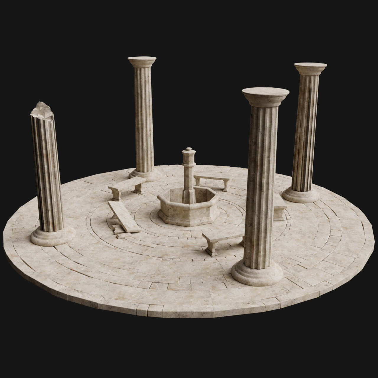 Ancient Ruin Old Greek Roman Ruins Collection - 3D Model by Enterables