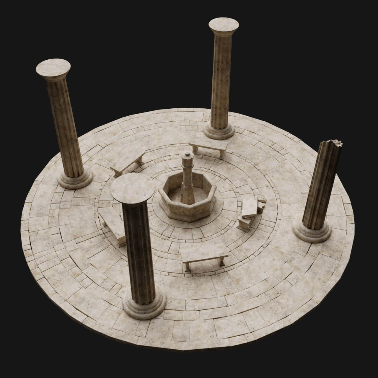 Ancient Ruin Old Greek Roman Ruins Collection - 3D Model by Enterables