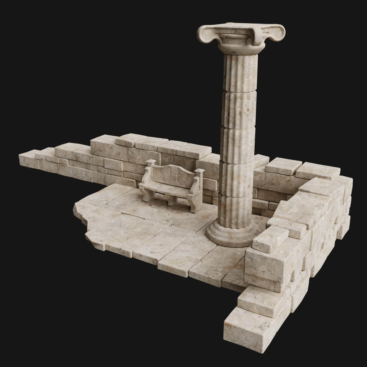 Ancient Ruin Old Greek Roman Ruins Collection - 3D Model by Enterables
