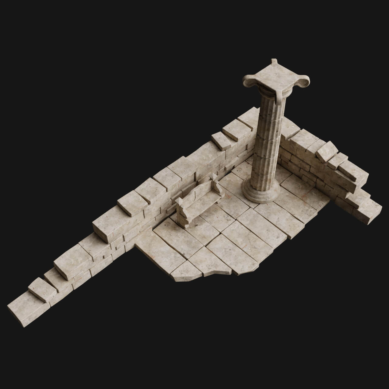 Ancient Ruin Old Greek Roman Ruins Collection - 3D Model by Enterables