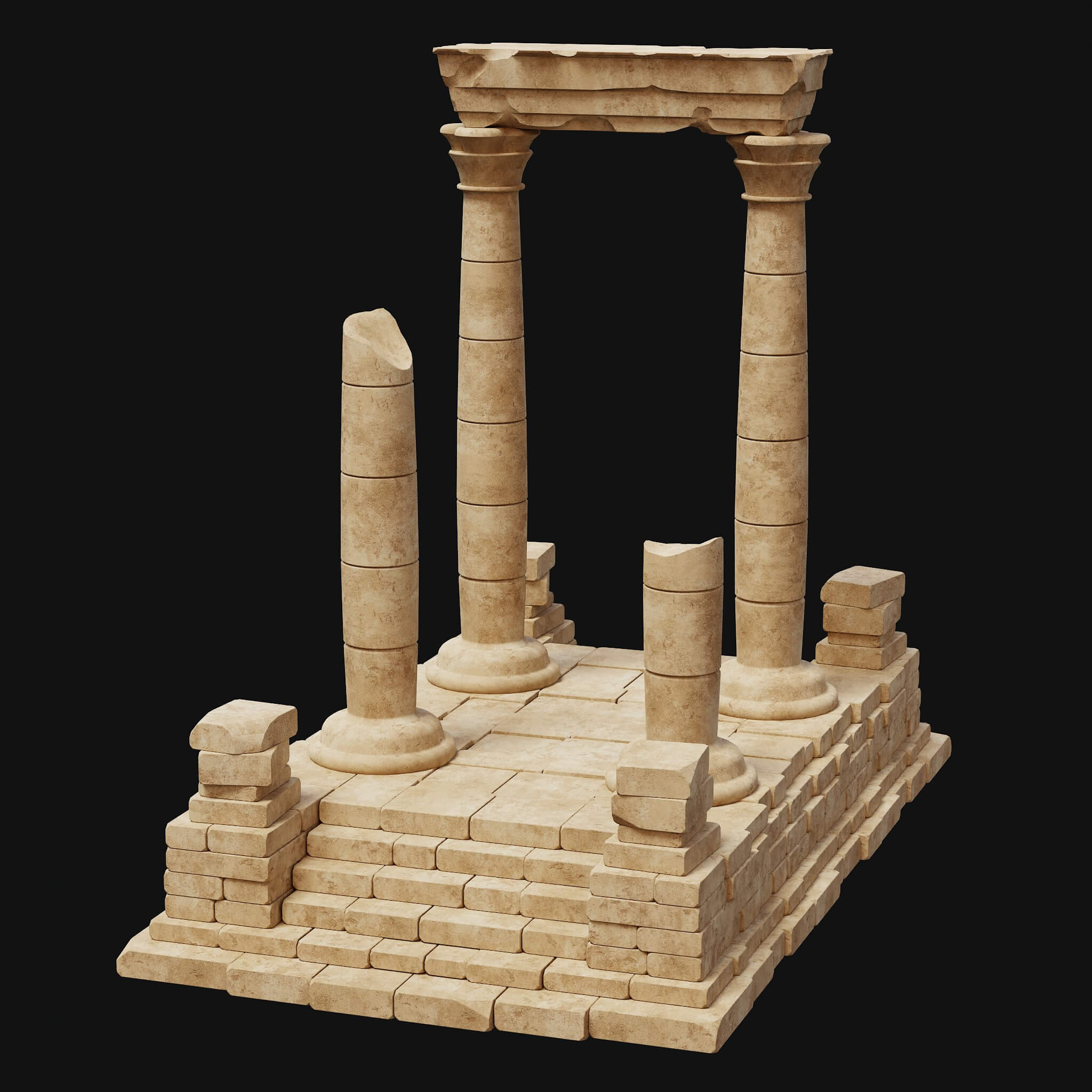 Ancient Ruin Temple Tomb Collection - 3D Model by Enterables