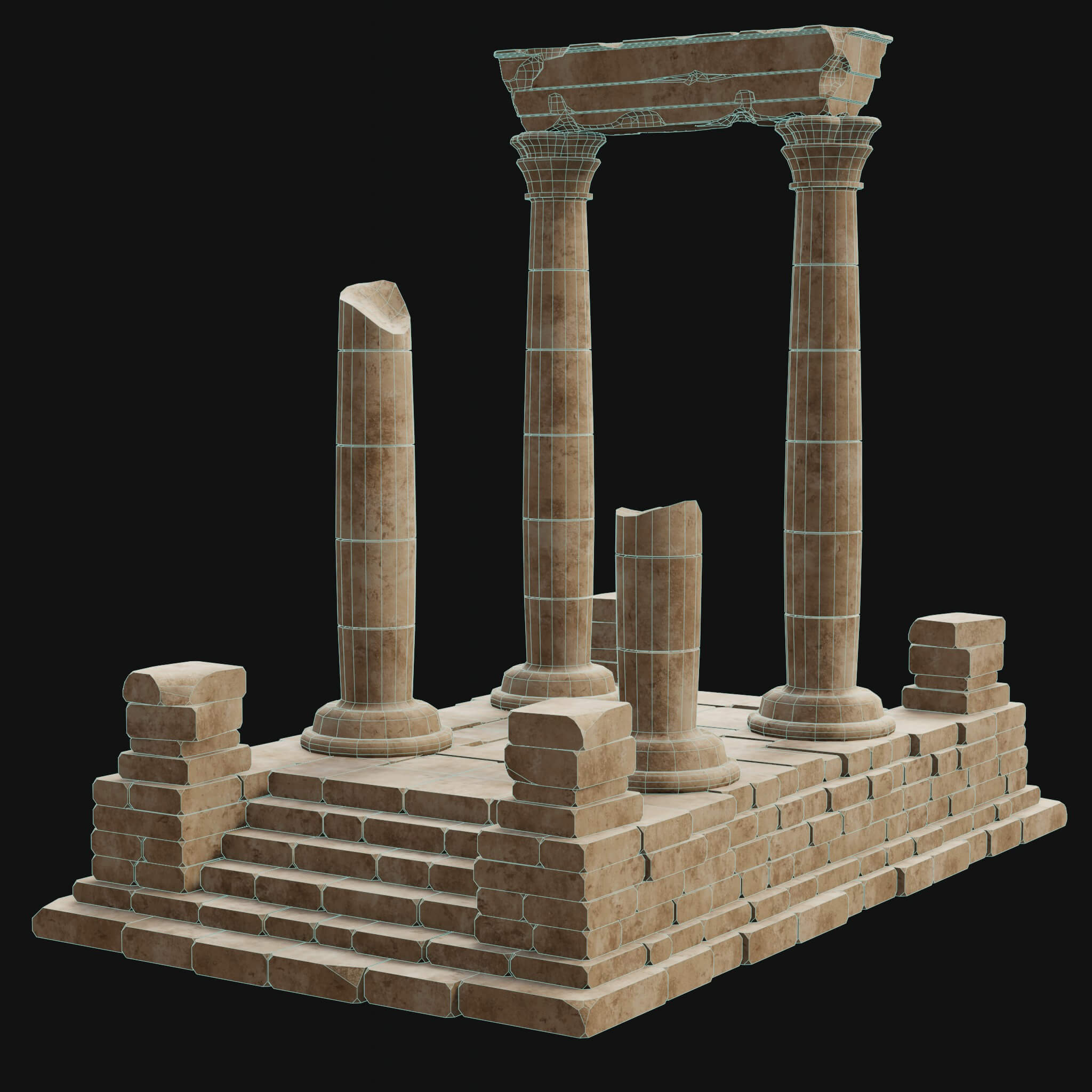 Ancient Ruin Temple Tomb Collection - 3D Model by Enterables