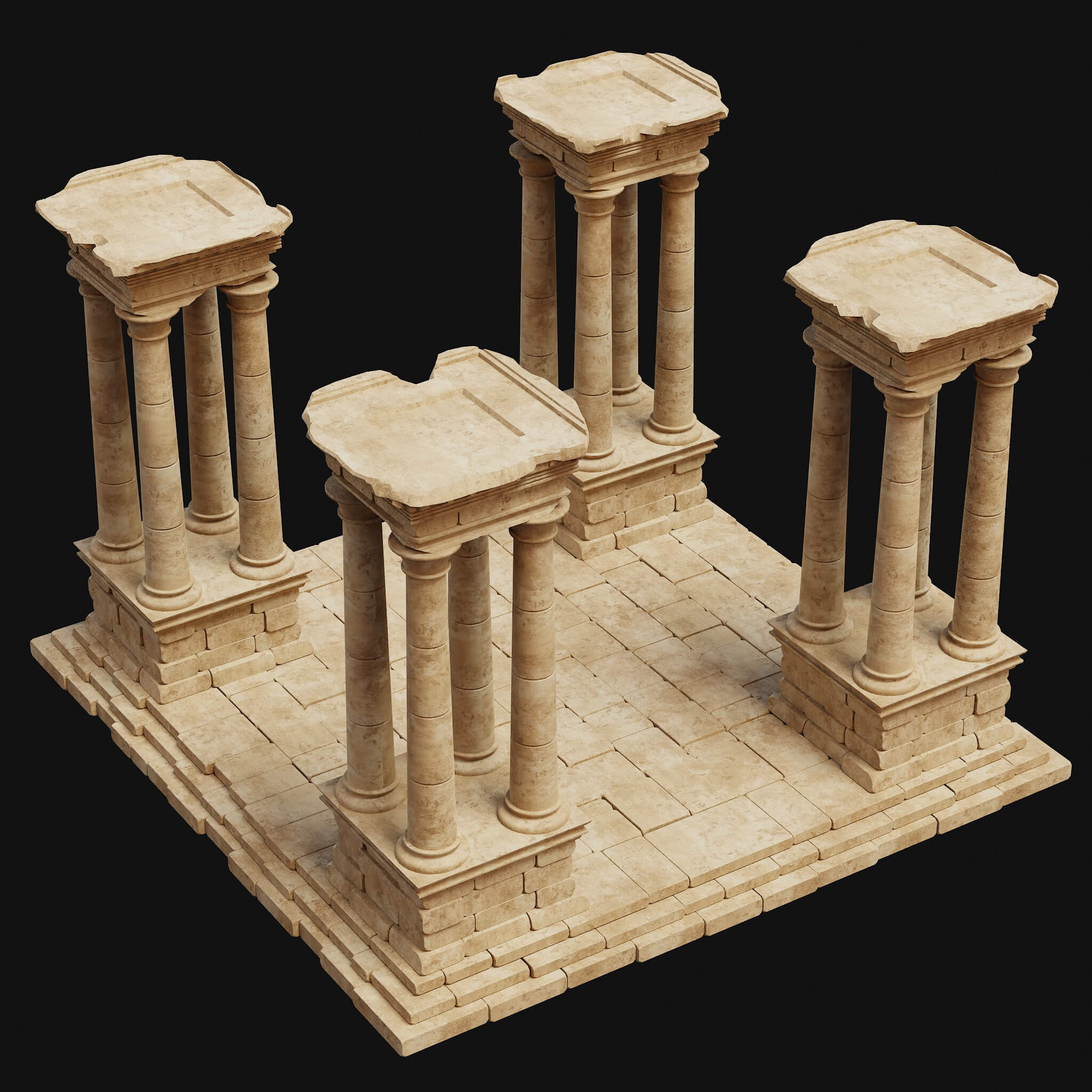 Ancient Ruin Temple Tomb Collection - 3D Model by Enterables