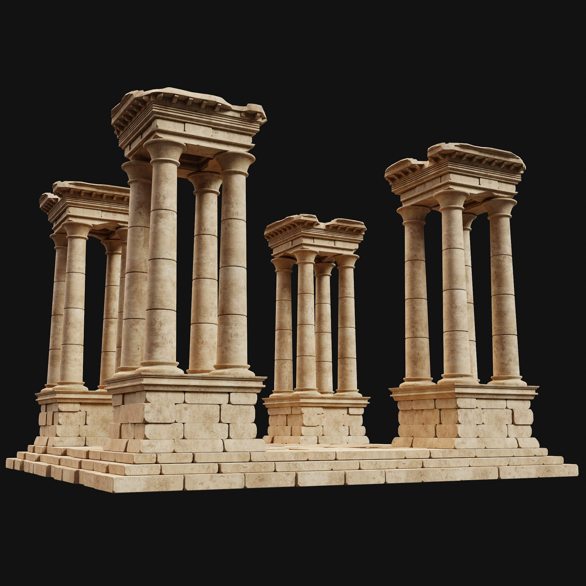 Ancient Ruin Temple Tomb Collection - 3D Model by Enterables