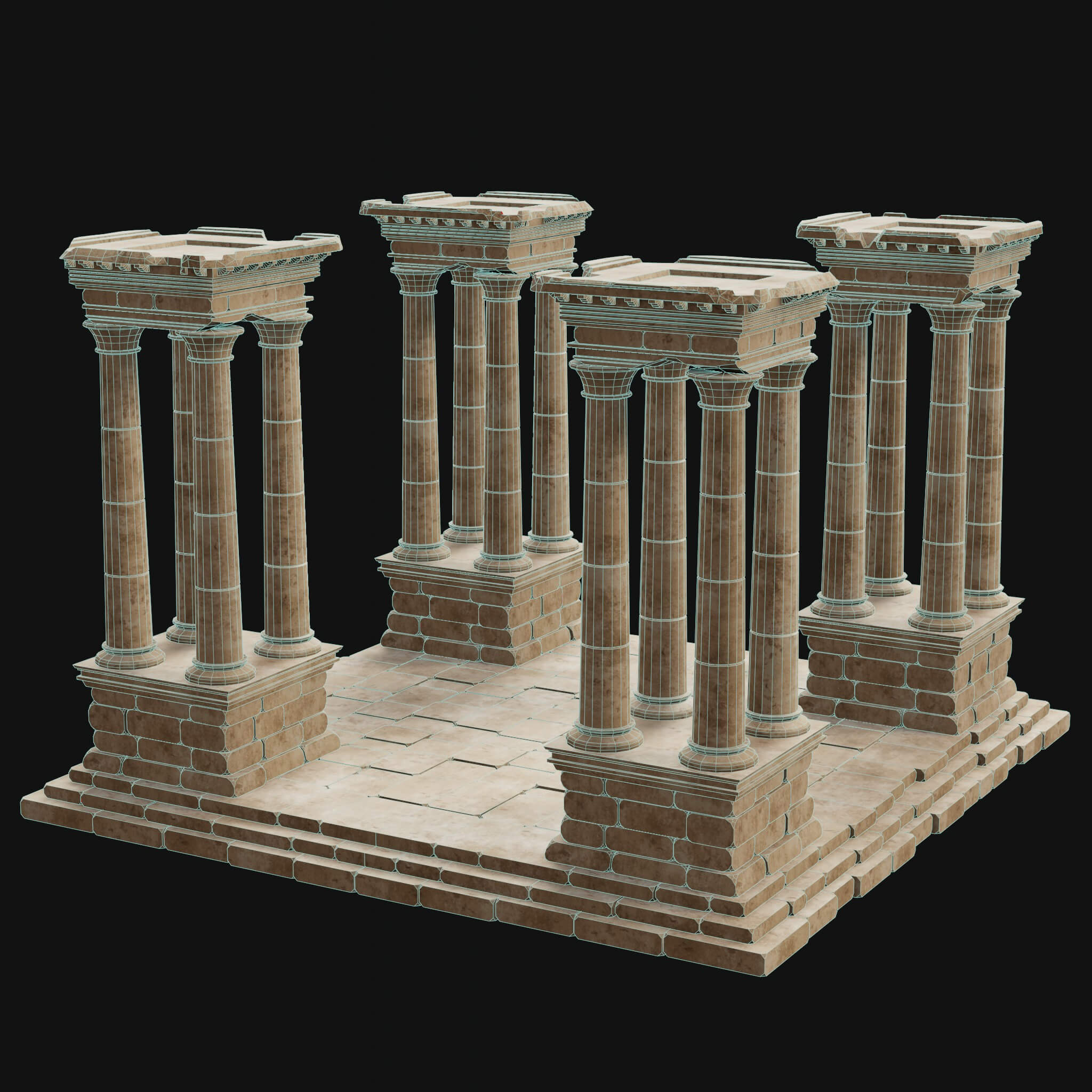 Ancient Ruin Temple Tomb Collection - 3D Model by Enterables