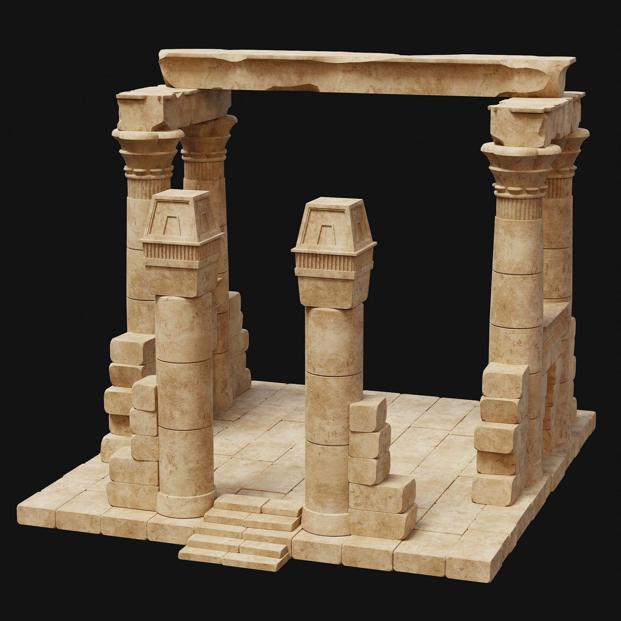 Ancient Ruin Temple Tomb Collection - 3D Model by Enterables