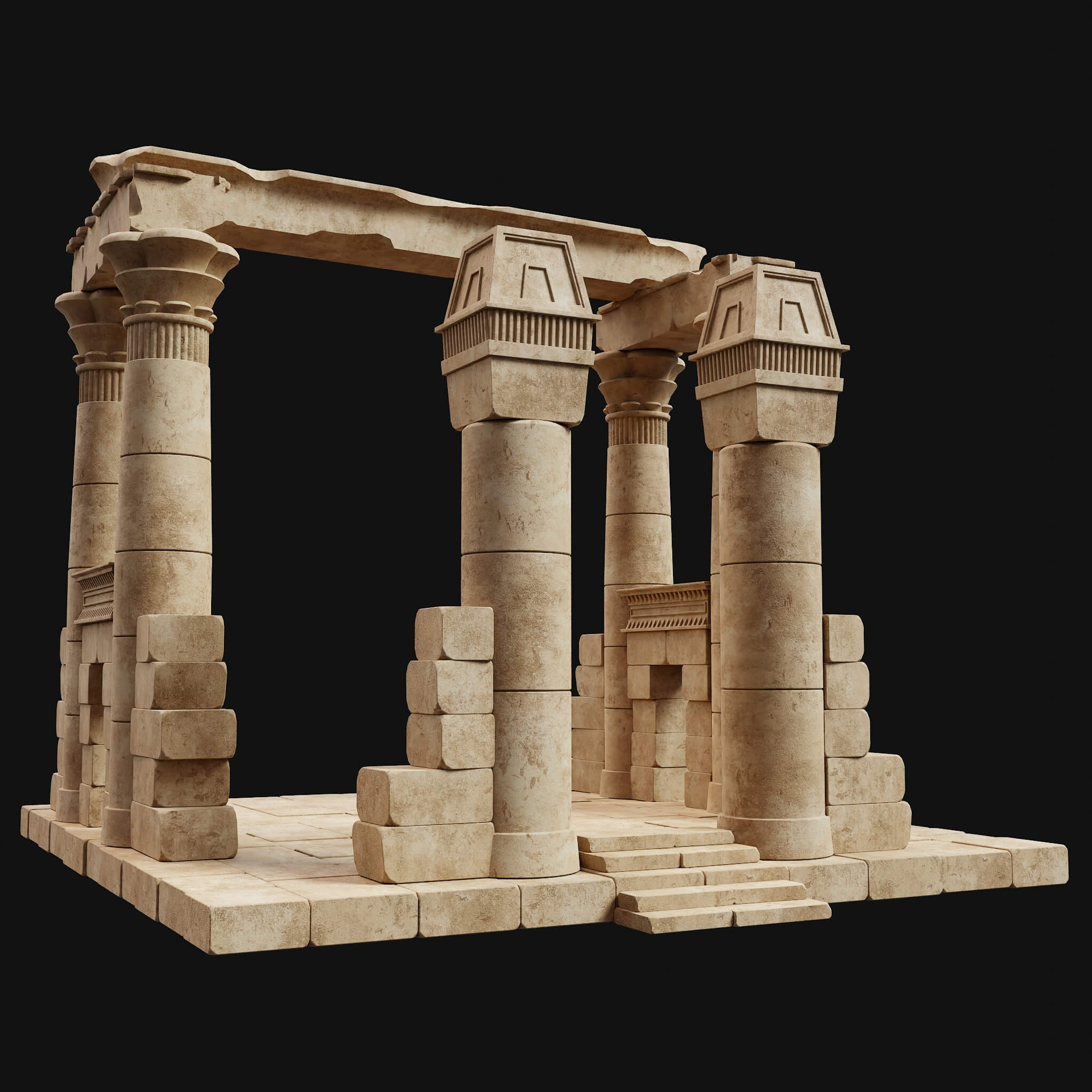 Ancient Ruin Temple Tomb Collection - 3D Model by Enterables