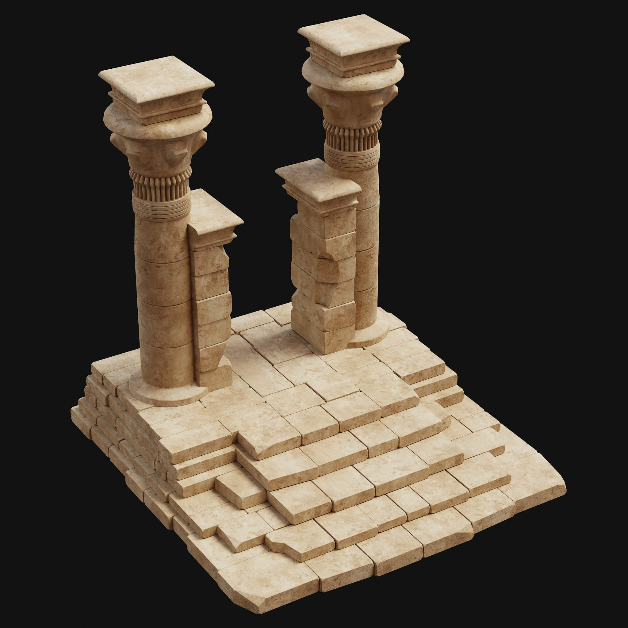 Ancient Ruin Temple Tomb Collection - 3D Model by Enterables