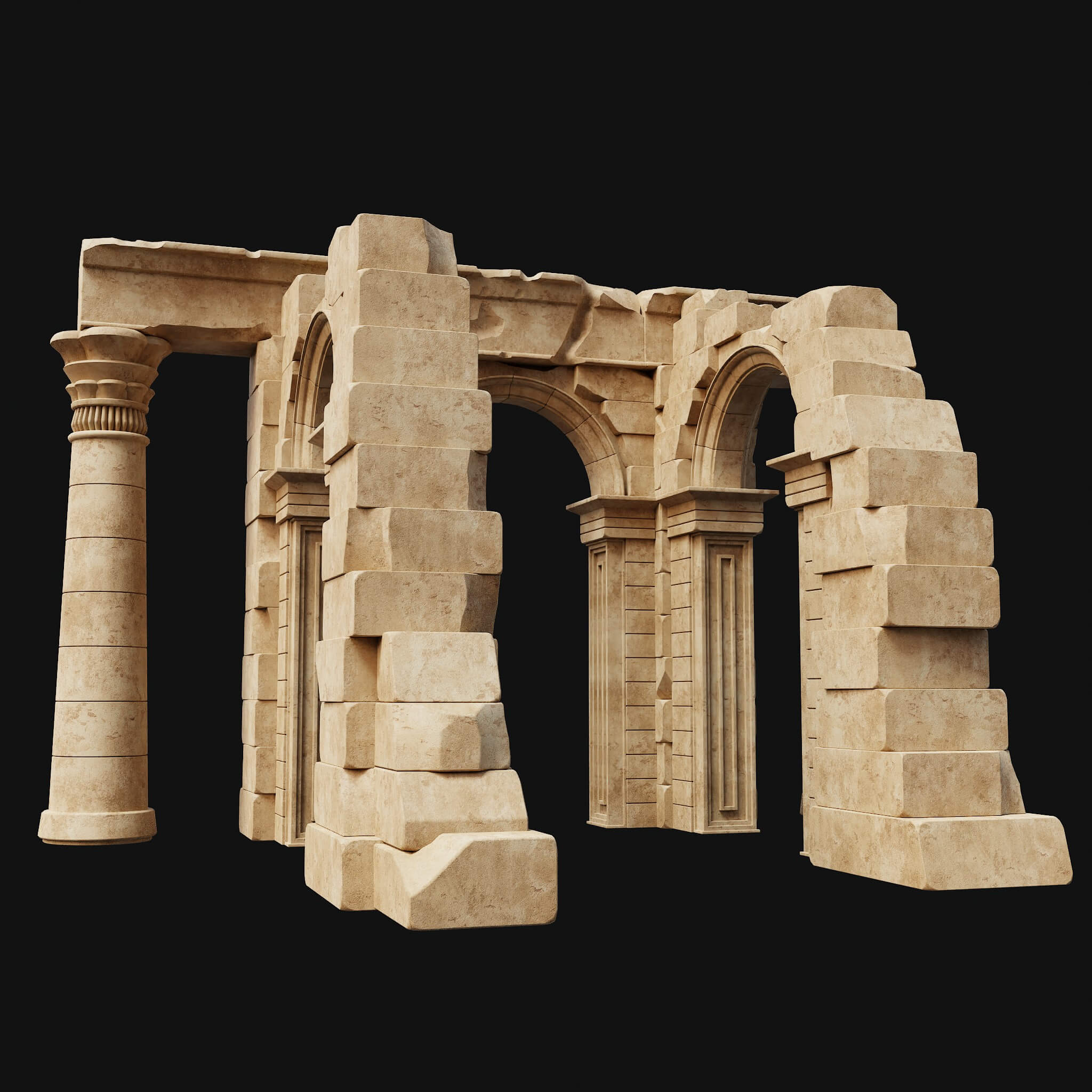 Ancient Ruin Temple Tomb Collection - 3D Model by Enterables