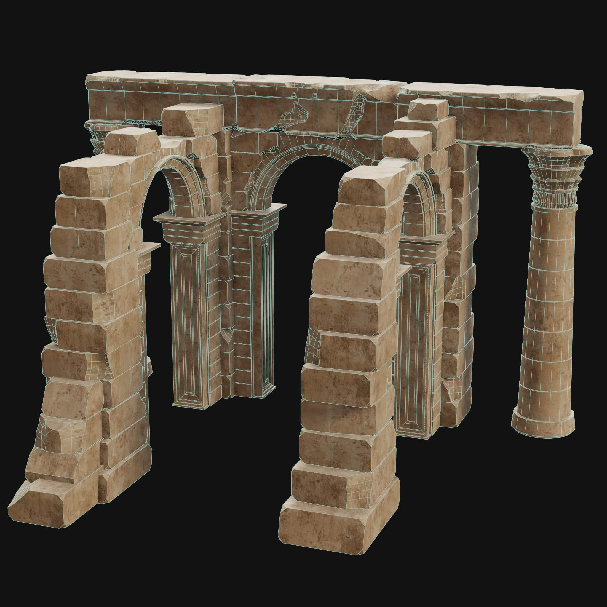 Ancient Ruin Temple Tomb Collection - 3D Model by Enterables