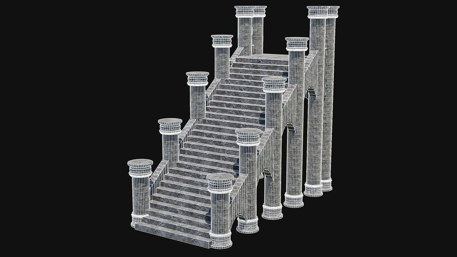 Ancient Stairs Collection - 3D Model by Enterables