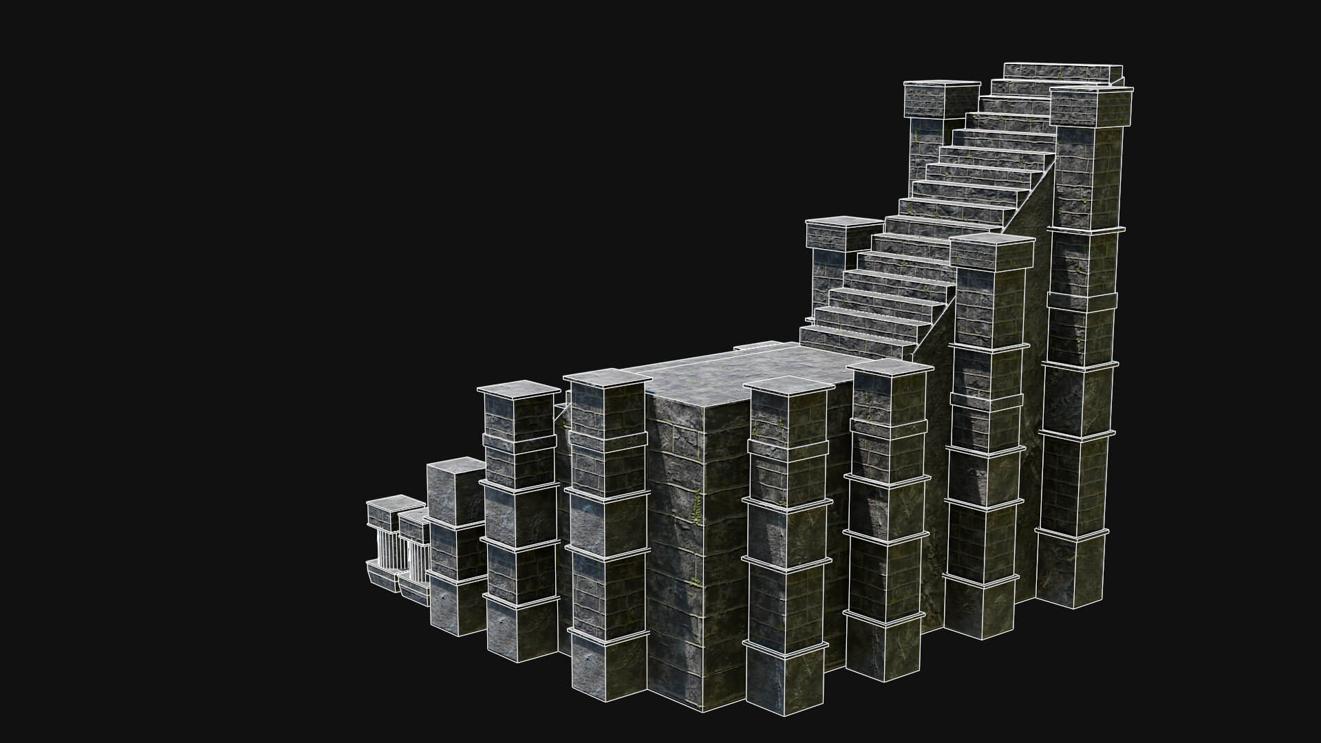 Ancient Stairs Collection - 3D Model by Enterables