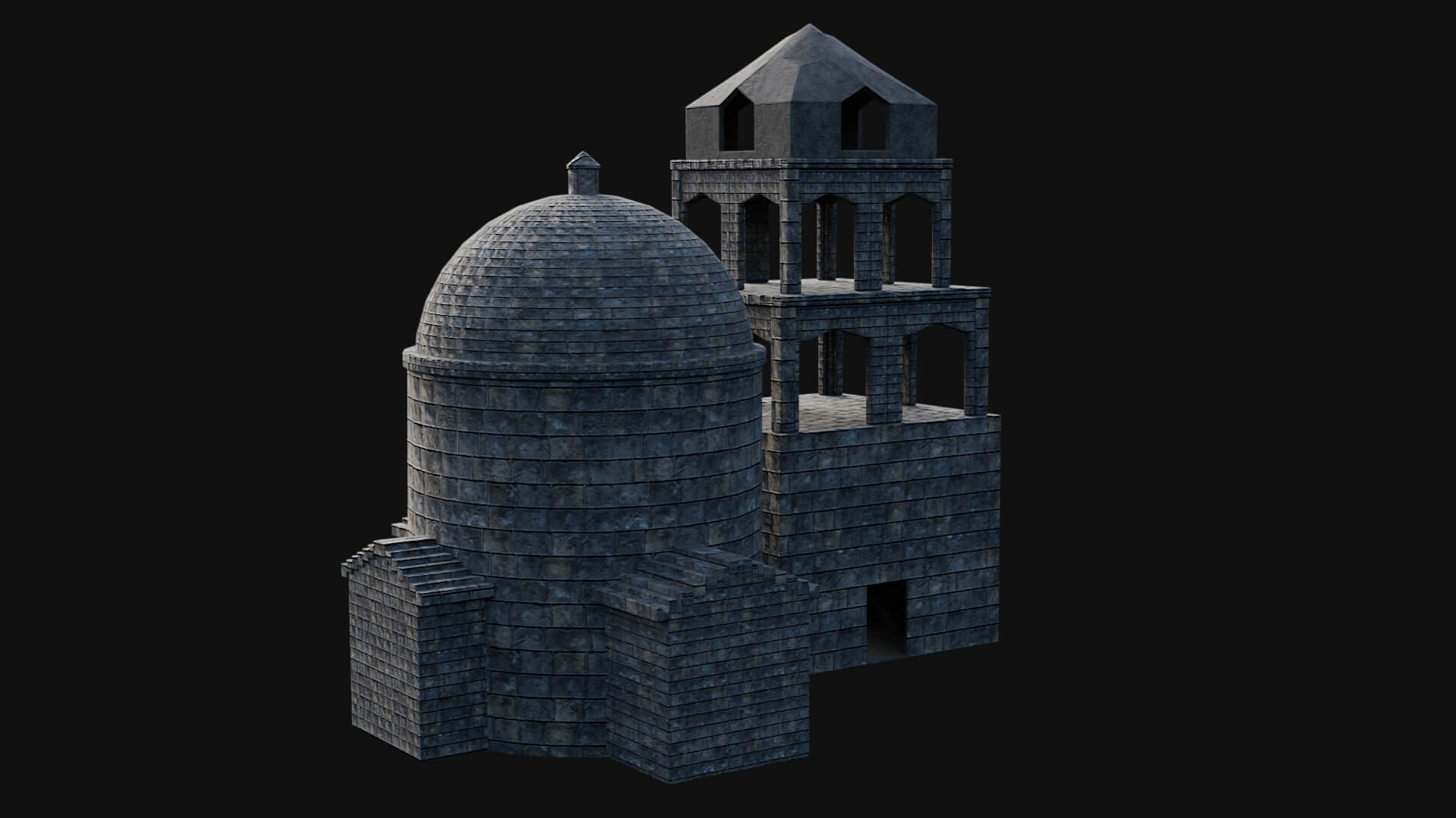 Ancient Stone Buildings - 3D Model by Enterables