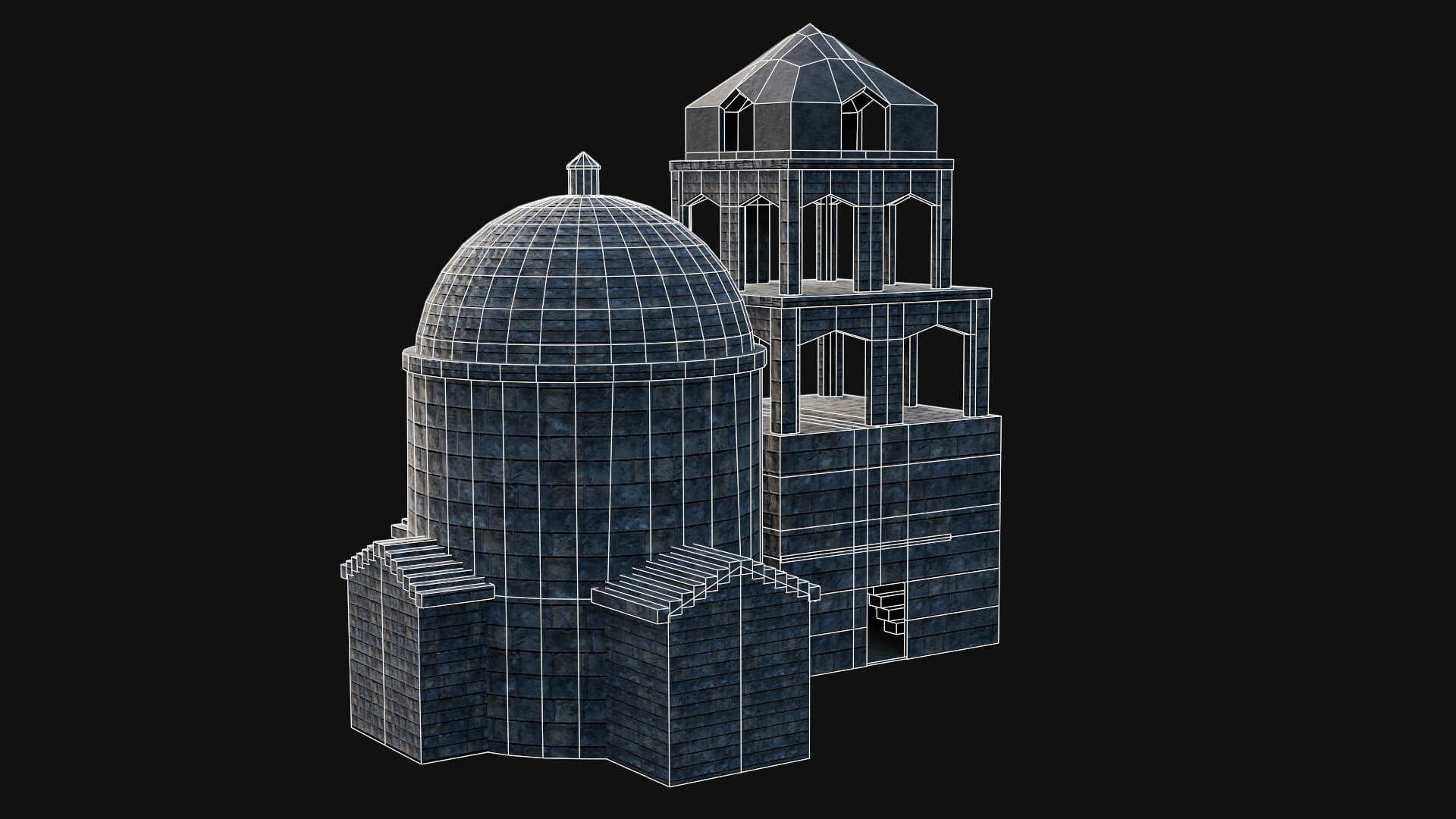 Ancient Stone Buildings - 3D Model by Enterables