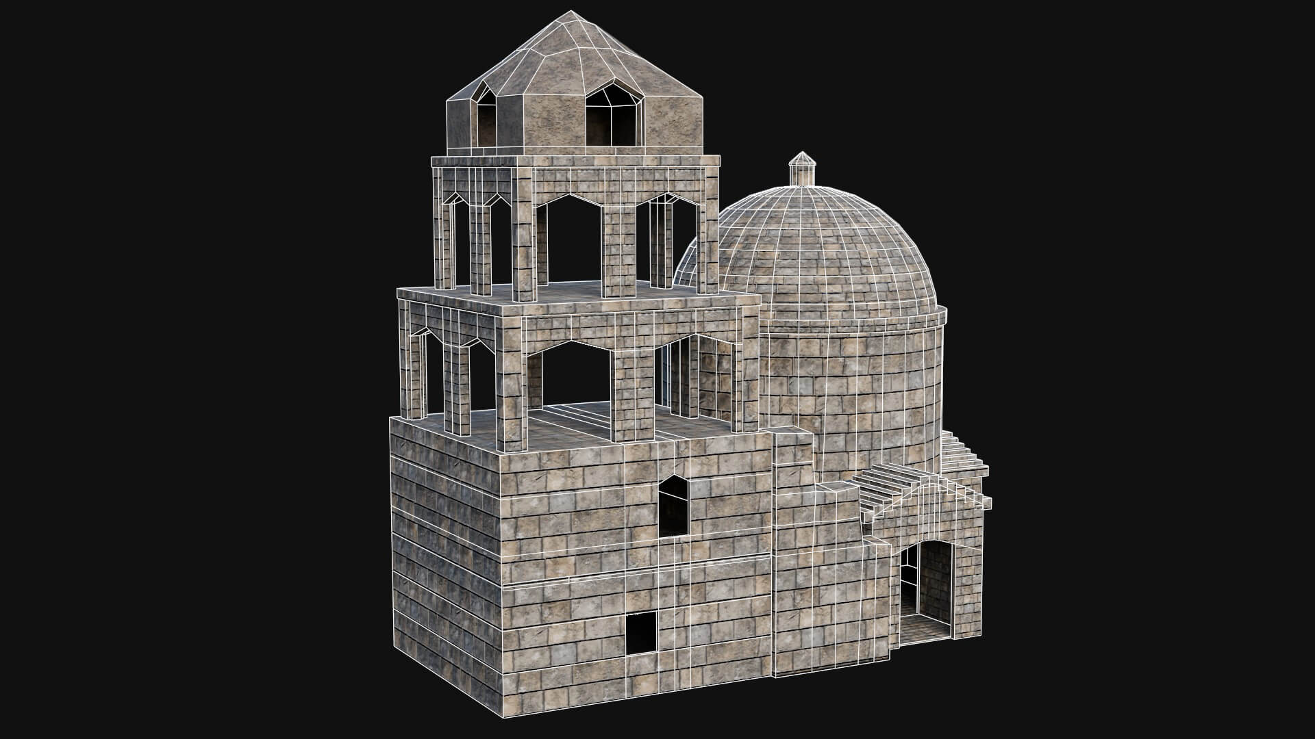 Ancient Stone Buildings - 3D Model by Enterables