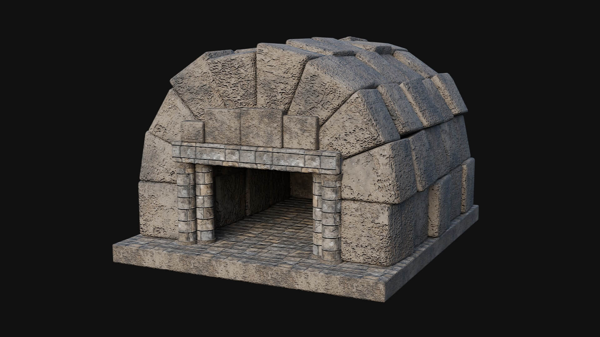 Ancient Stone Buildings - 3D Model by Enterables