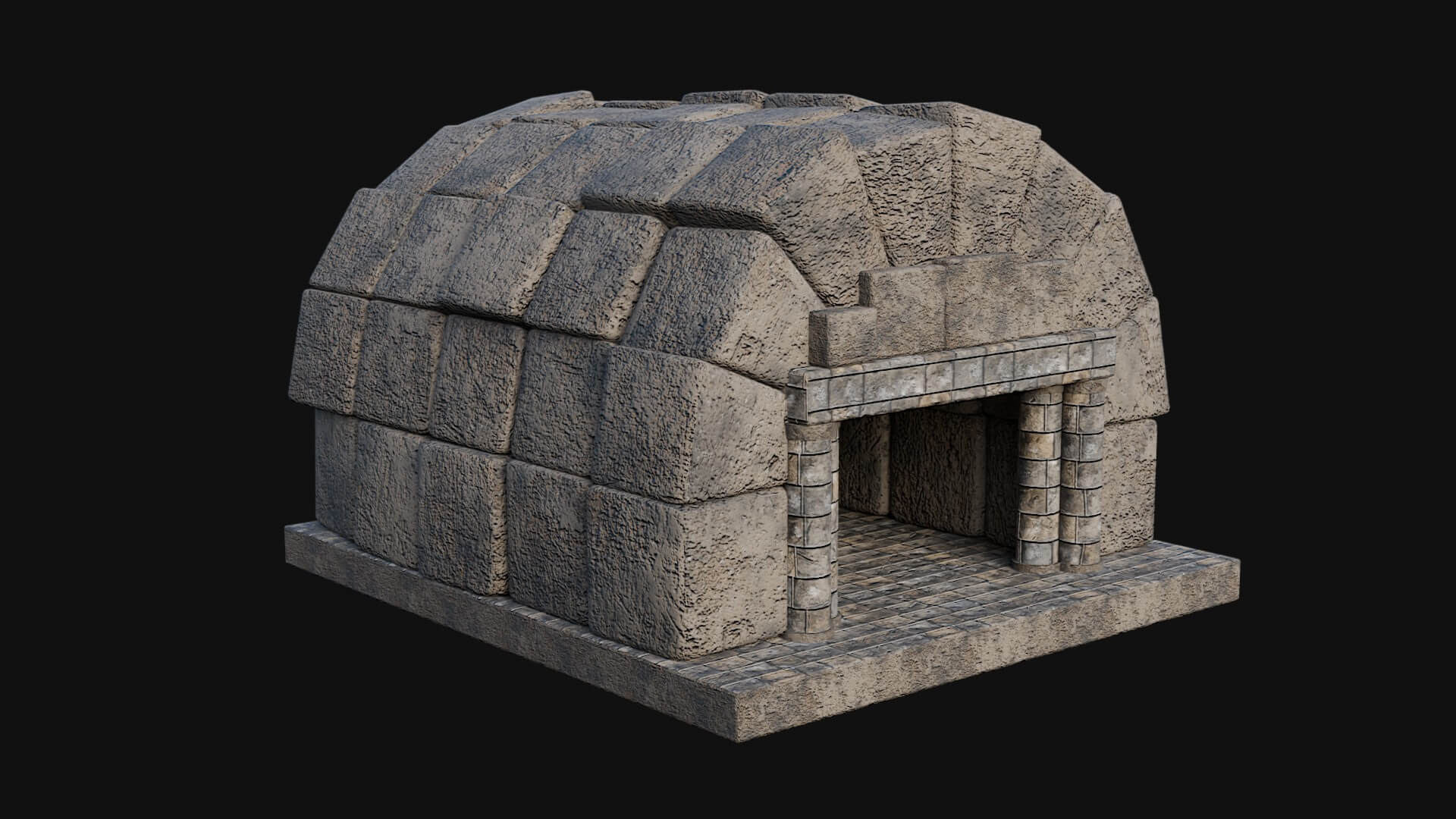 Ancient Stone Buildings - 3D Model by Enterables