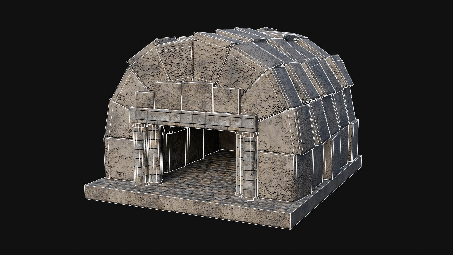 Ancient Stone Buildings - 3D Model by Enterables