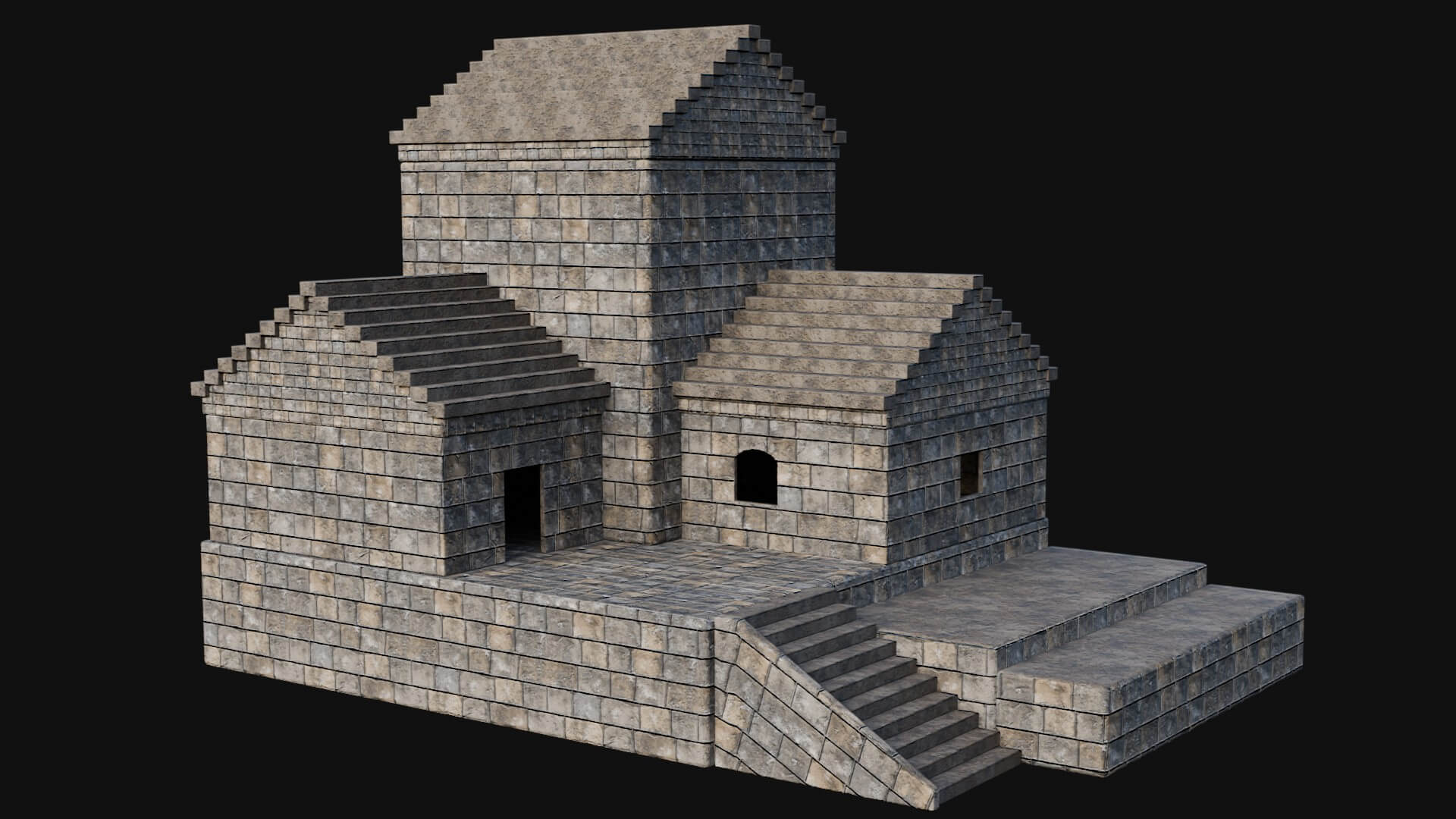 Ancient Stone Buildings - 3D Model by Enterables