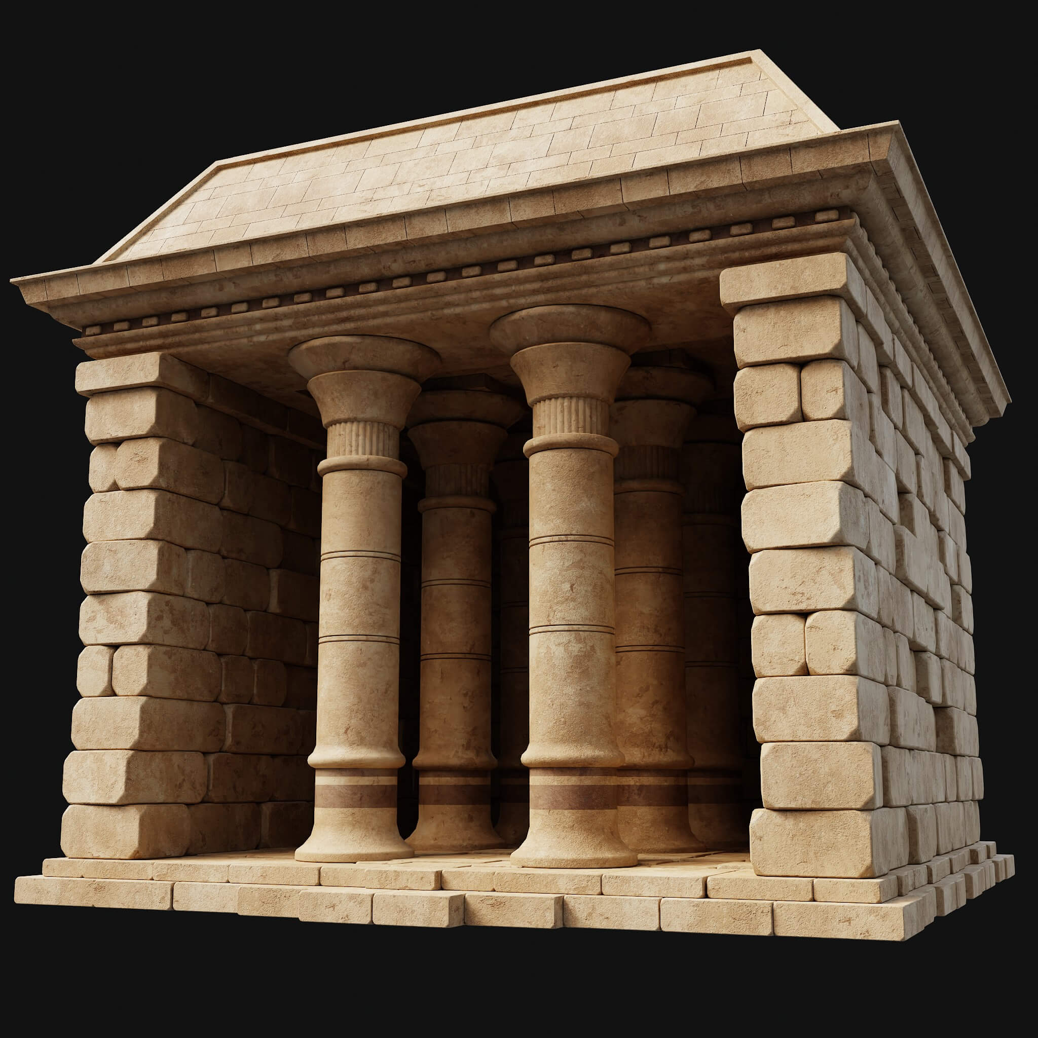 Ancient Temple Church Egypt Desert Collection - 3D Model by Enterables