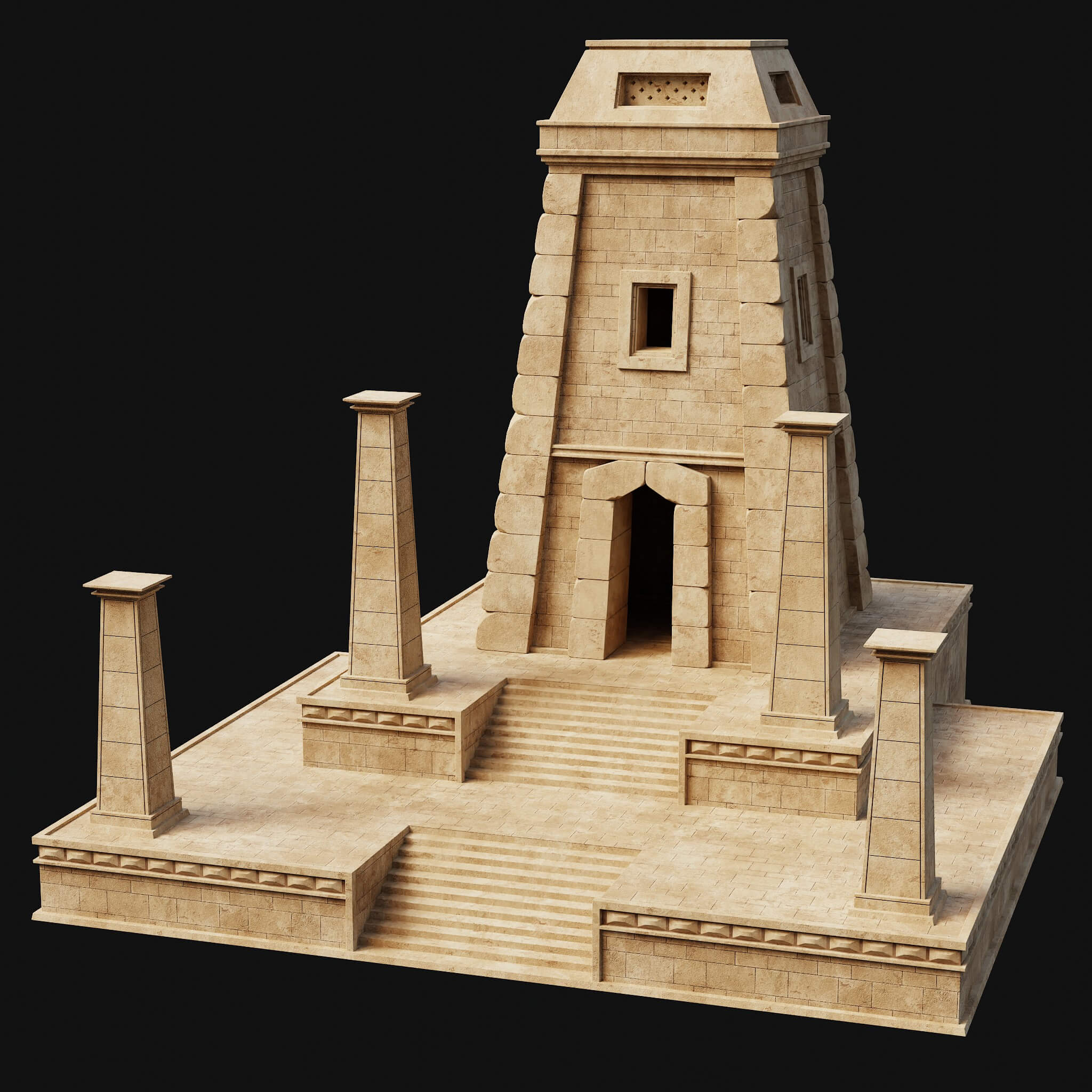 Ancient Temple Church Egypt Desert Collection - 3D Model by Enterables