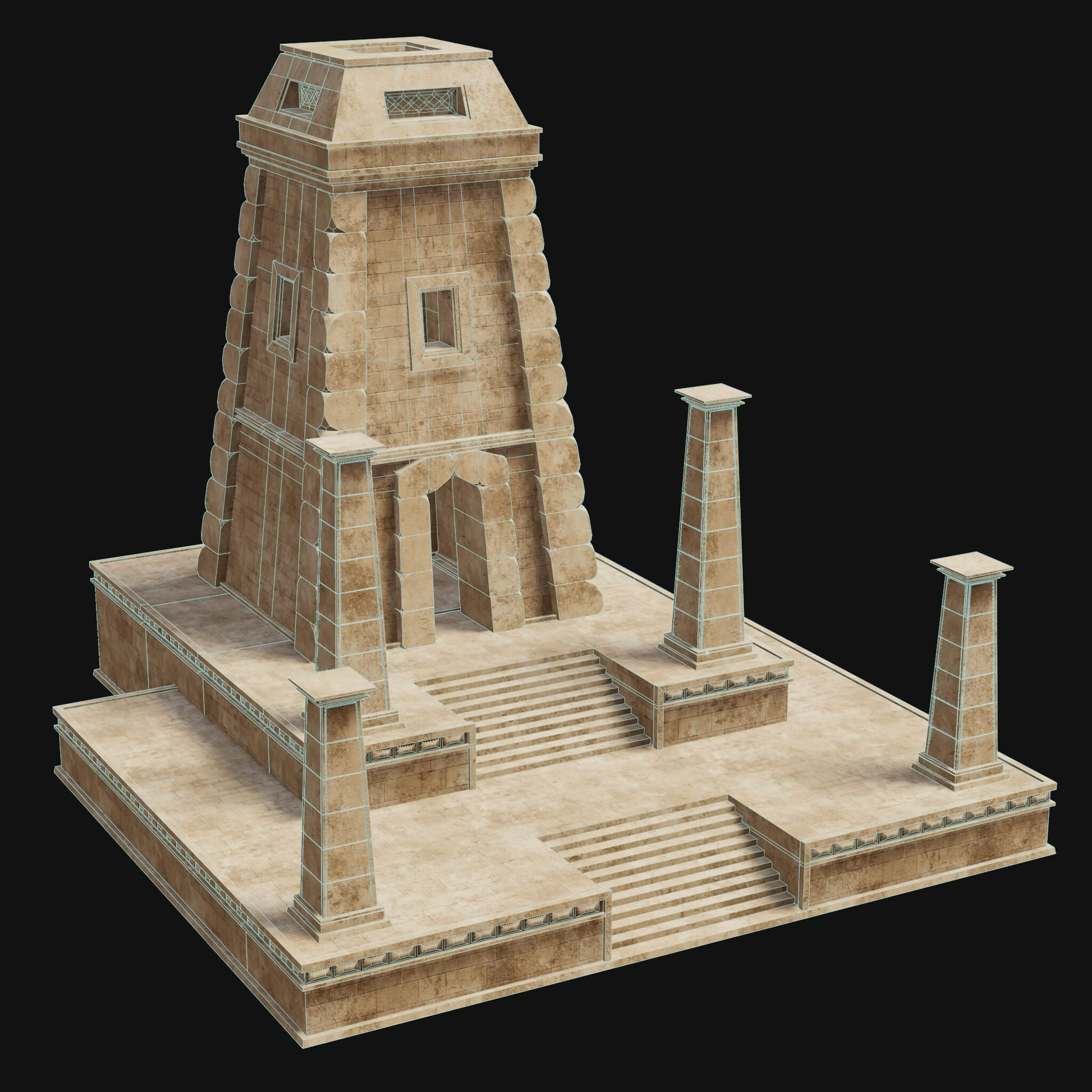 Ancient Temple Church Egypt Desert Collection - 3D Model by Enterables