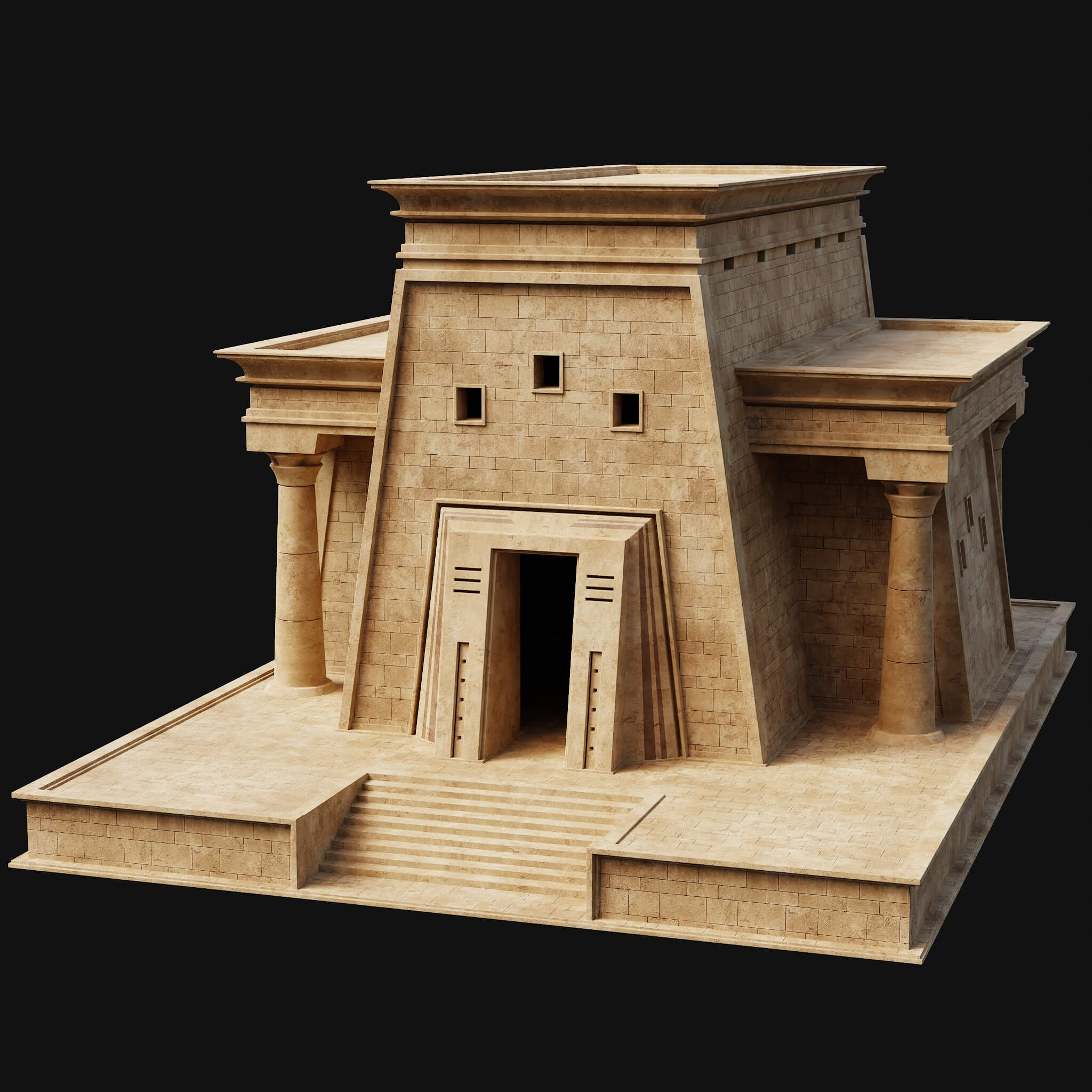 Ancient Temple Church Egypt Desert Collection - 3D Model by Enterables