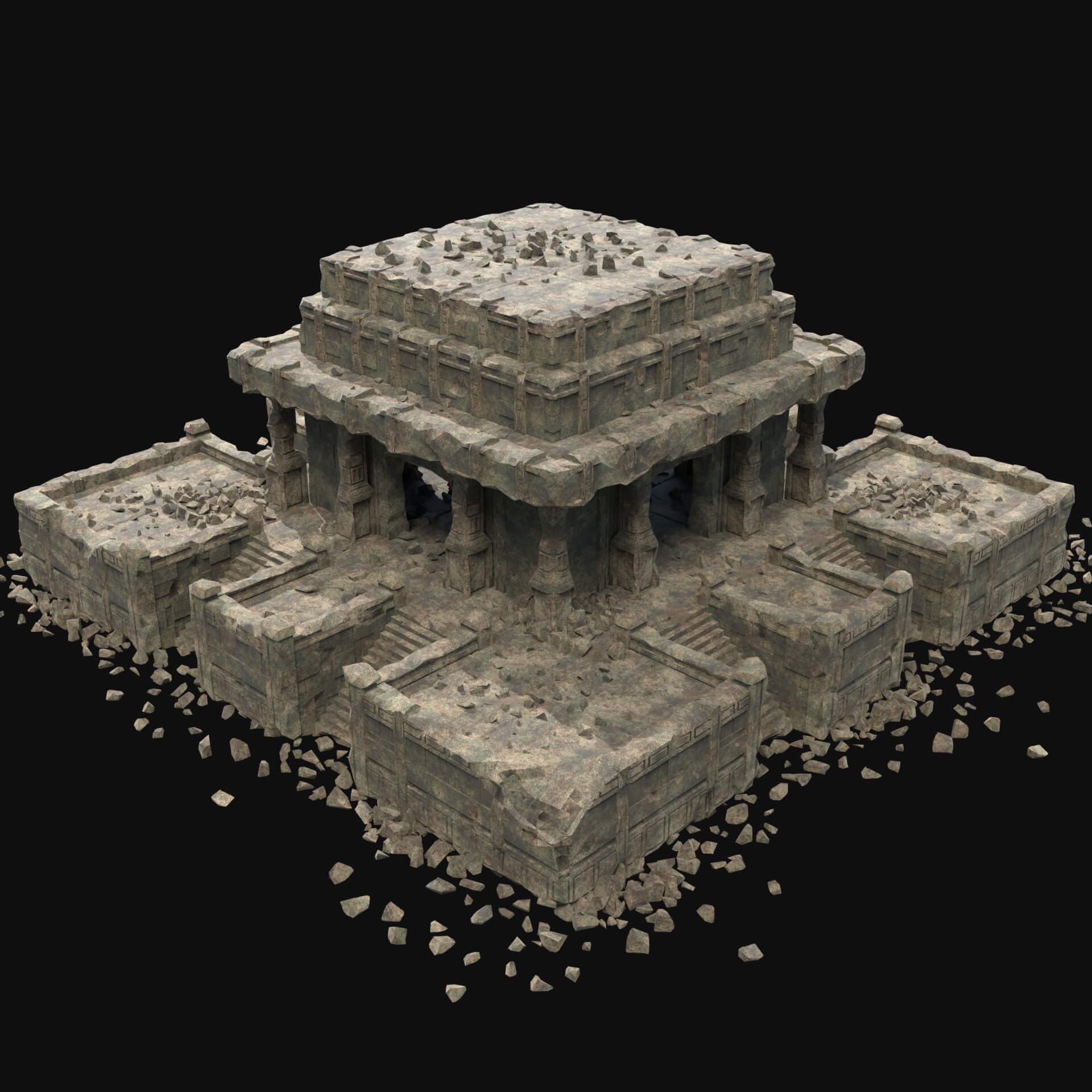 Ancient Temple Ruins Tomb Collection - 3D Model by Enterables