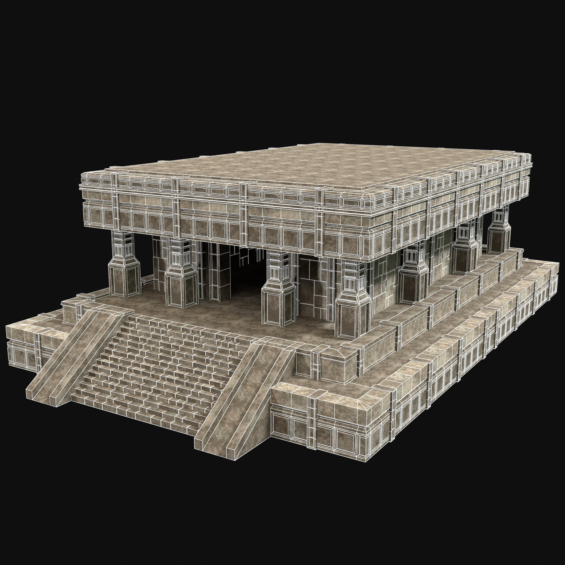 Ancient Temple Tomb Ruin Collection - 3D Model by Enterables