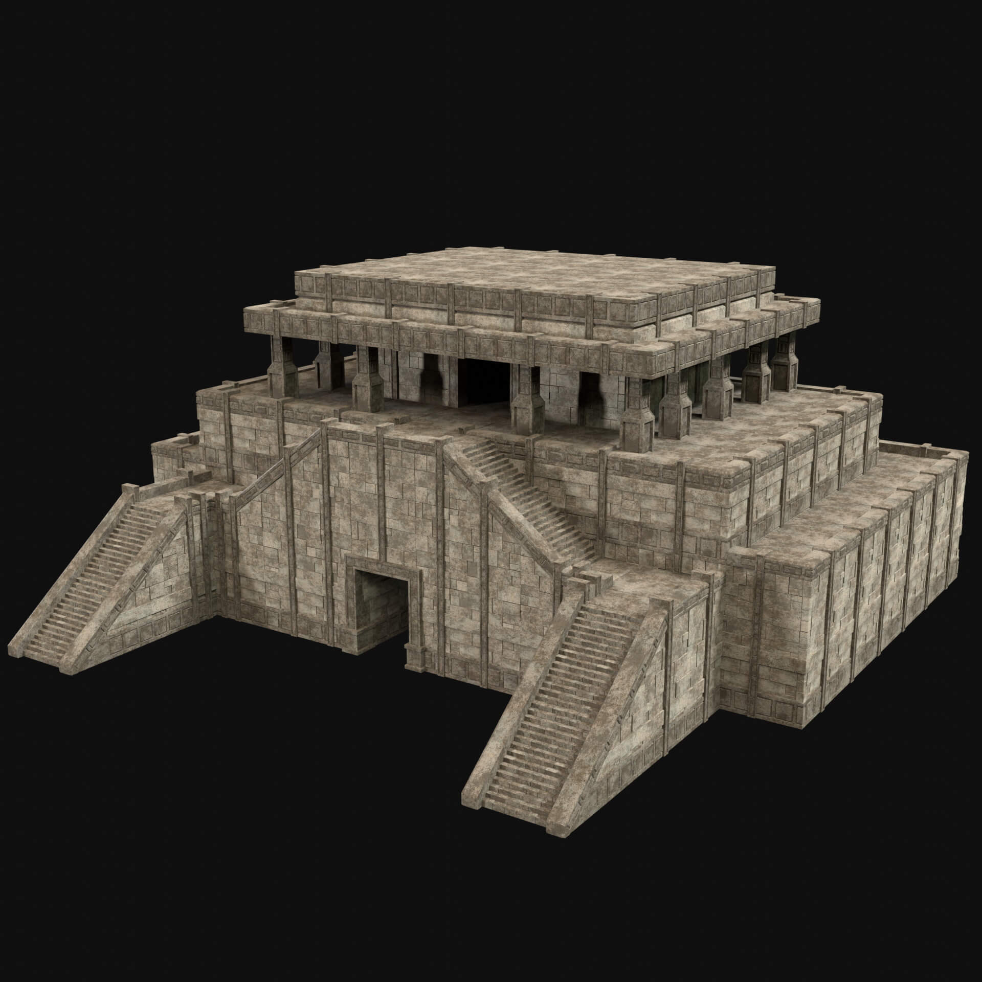 Ancient Temple Tomb Ruin Collection - 3D Model by Enterables
