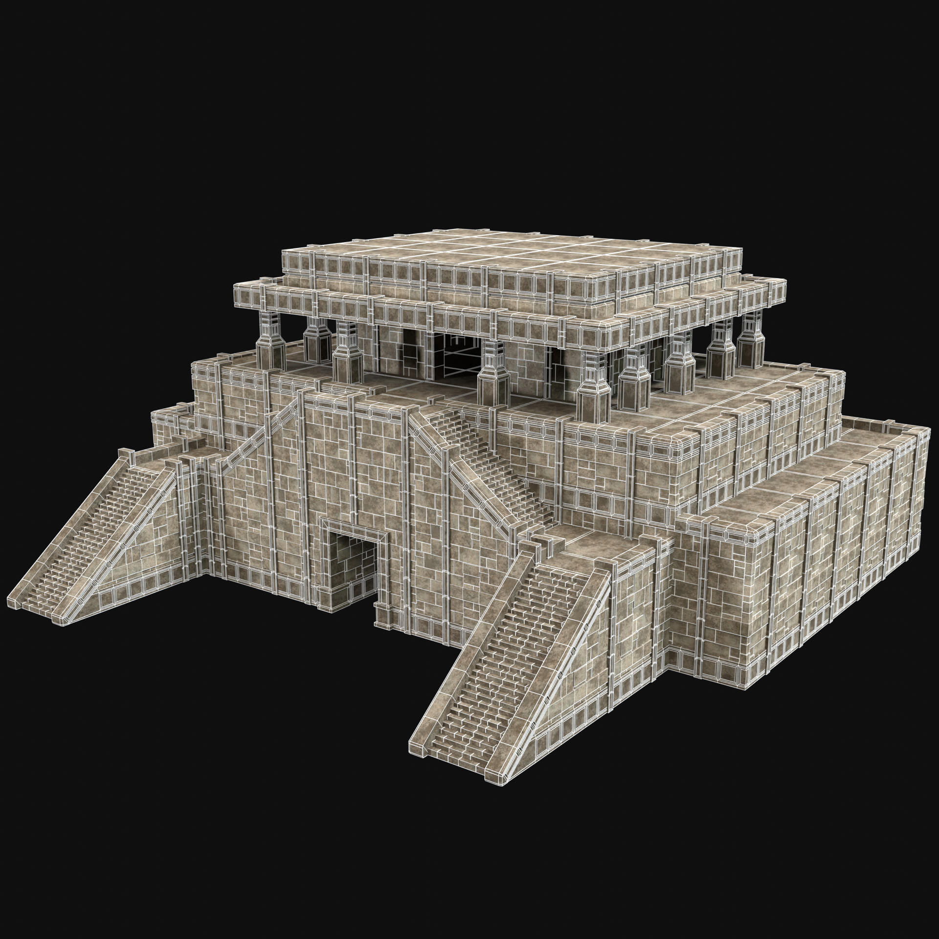 Ancient Temple Tomb Ruin Collection - 3D Model by Enterables