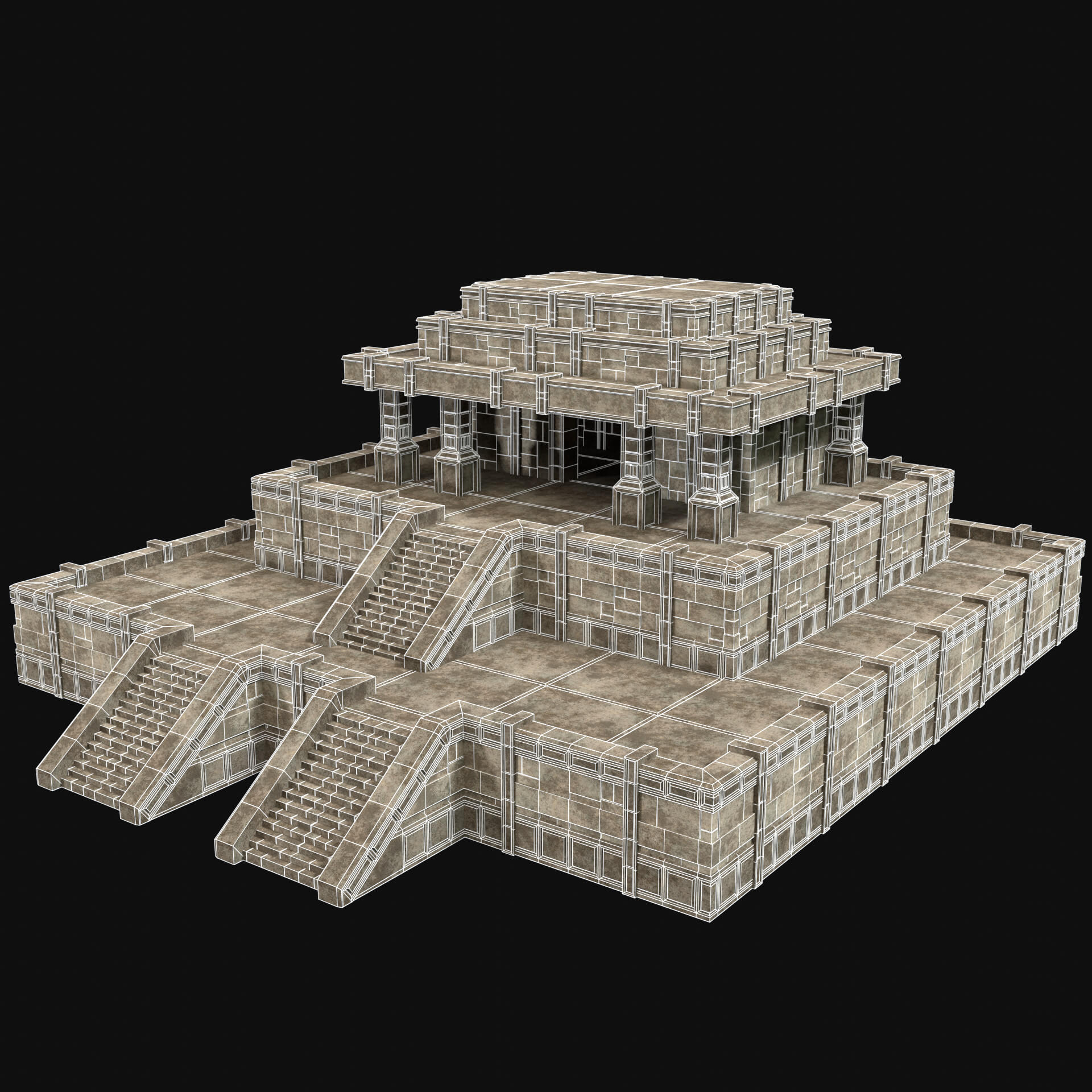 Ancient Temple Tomb Ruin Collection - 3D Model by Enterables