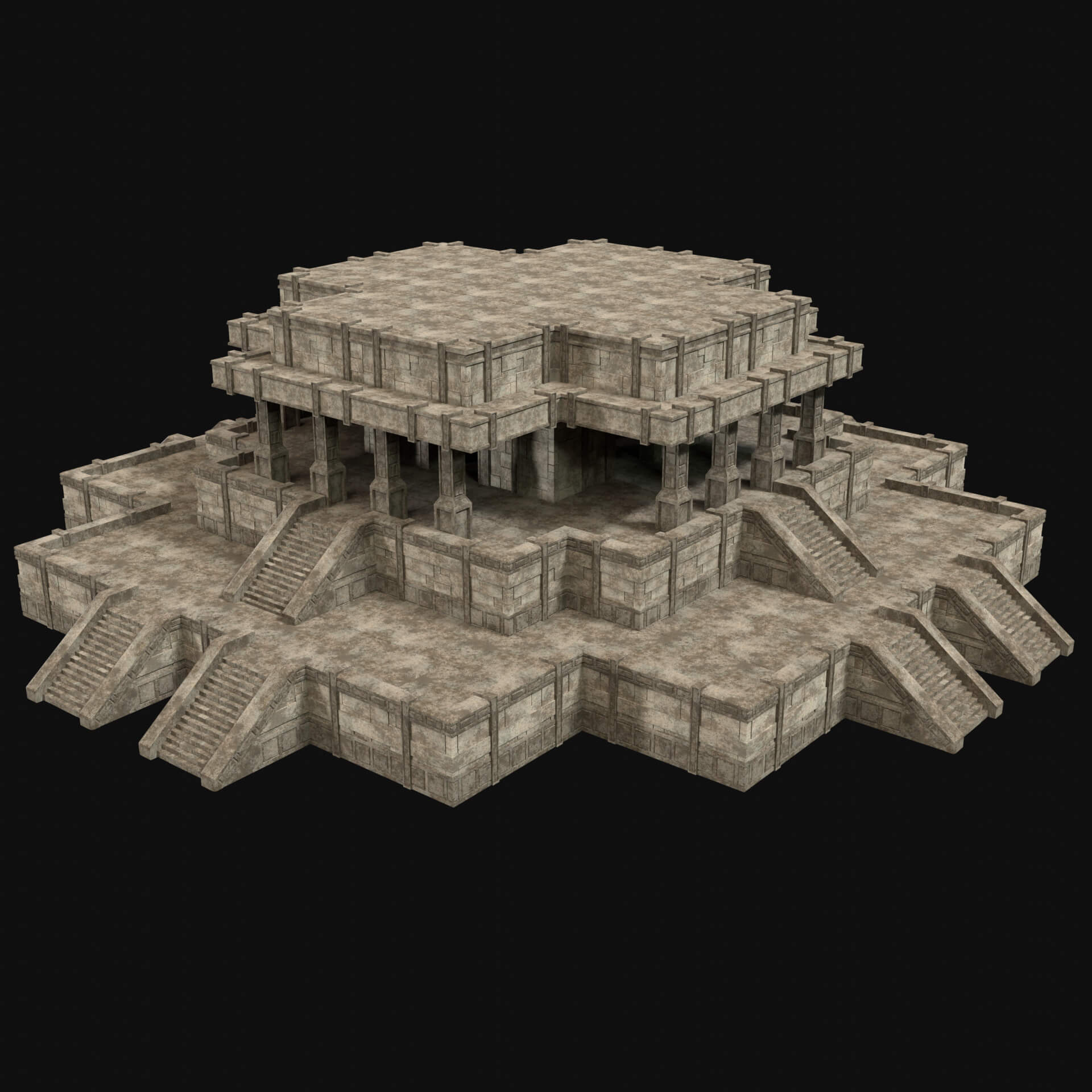 Ancient Temple Tomb Ruin Collection - 3D Model by Enterables