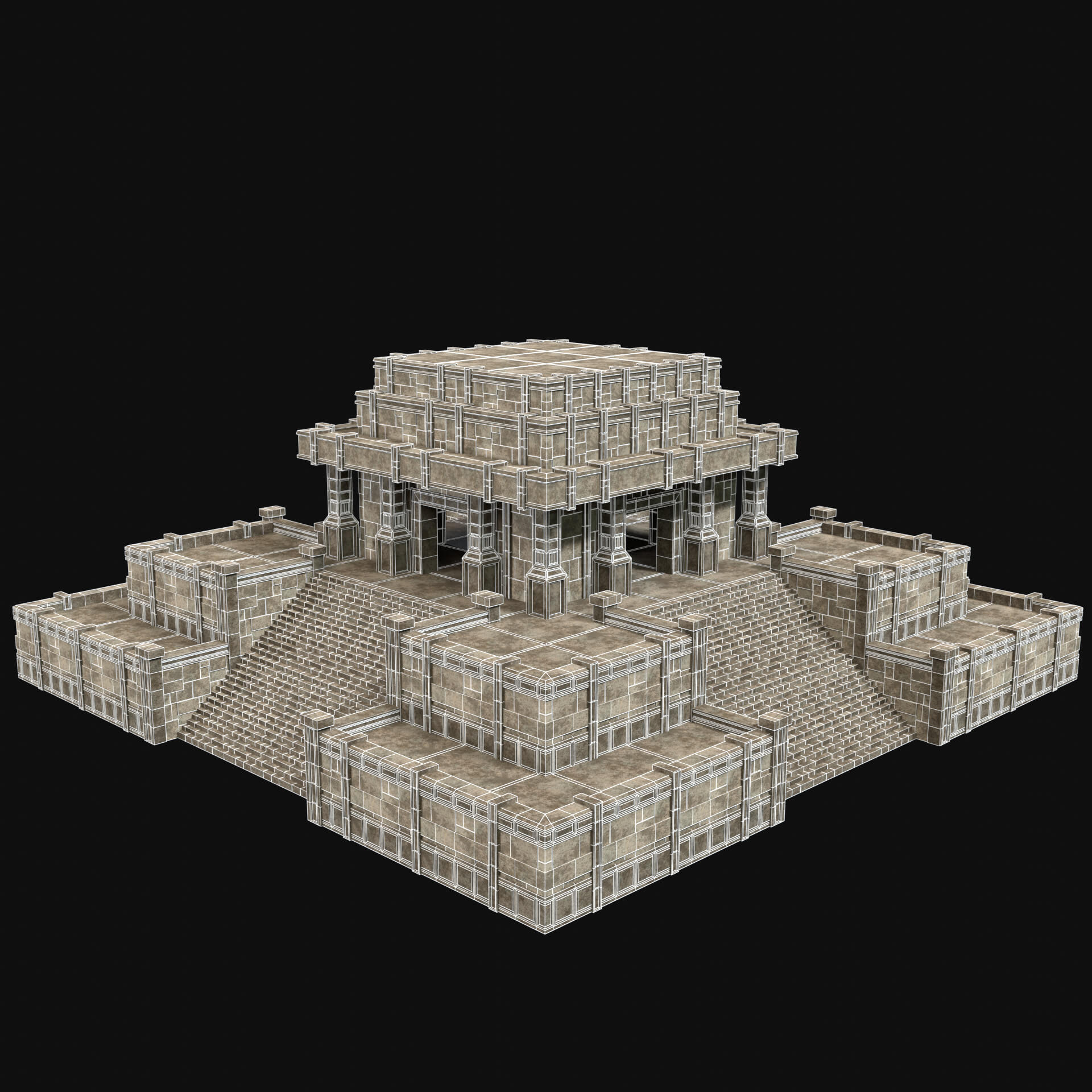 Ancient Temple Tomb Ruin Collection - 3D Model by Enterables