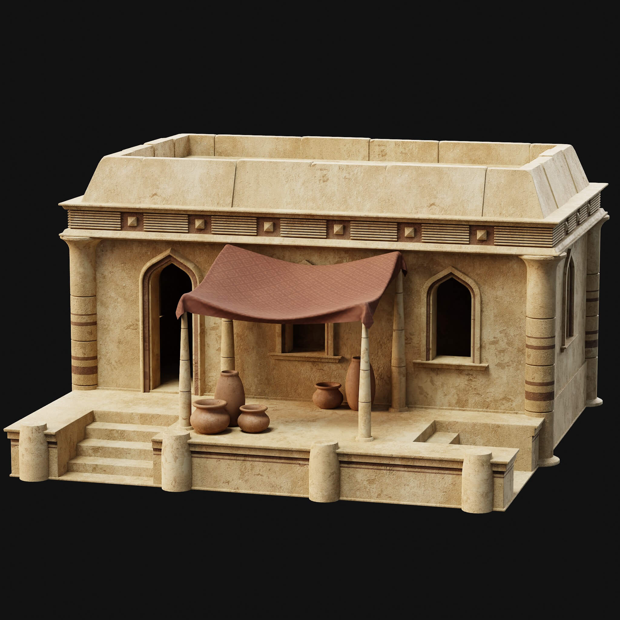 Ancient Urban Utility Building Collection - 3D Model by Enterables