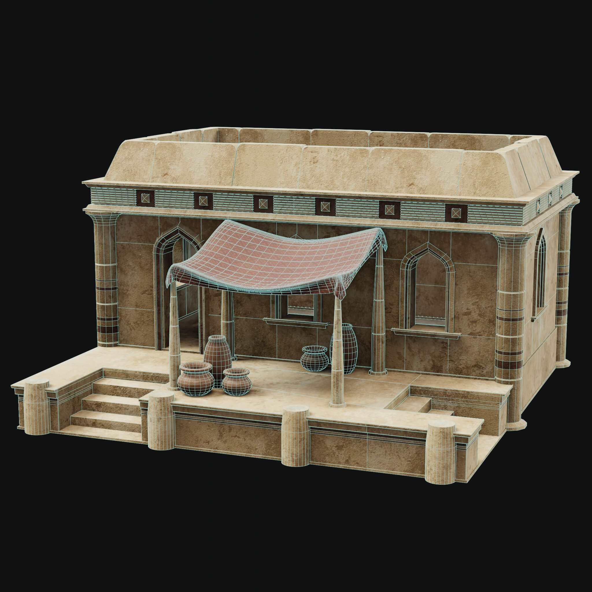 Ancient Urban Utility Building Collection - 3D Model by Enterables