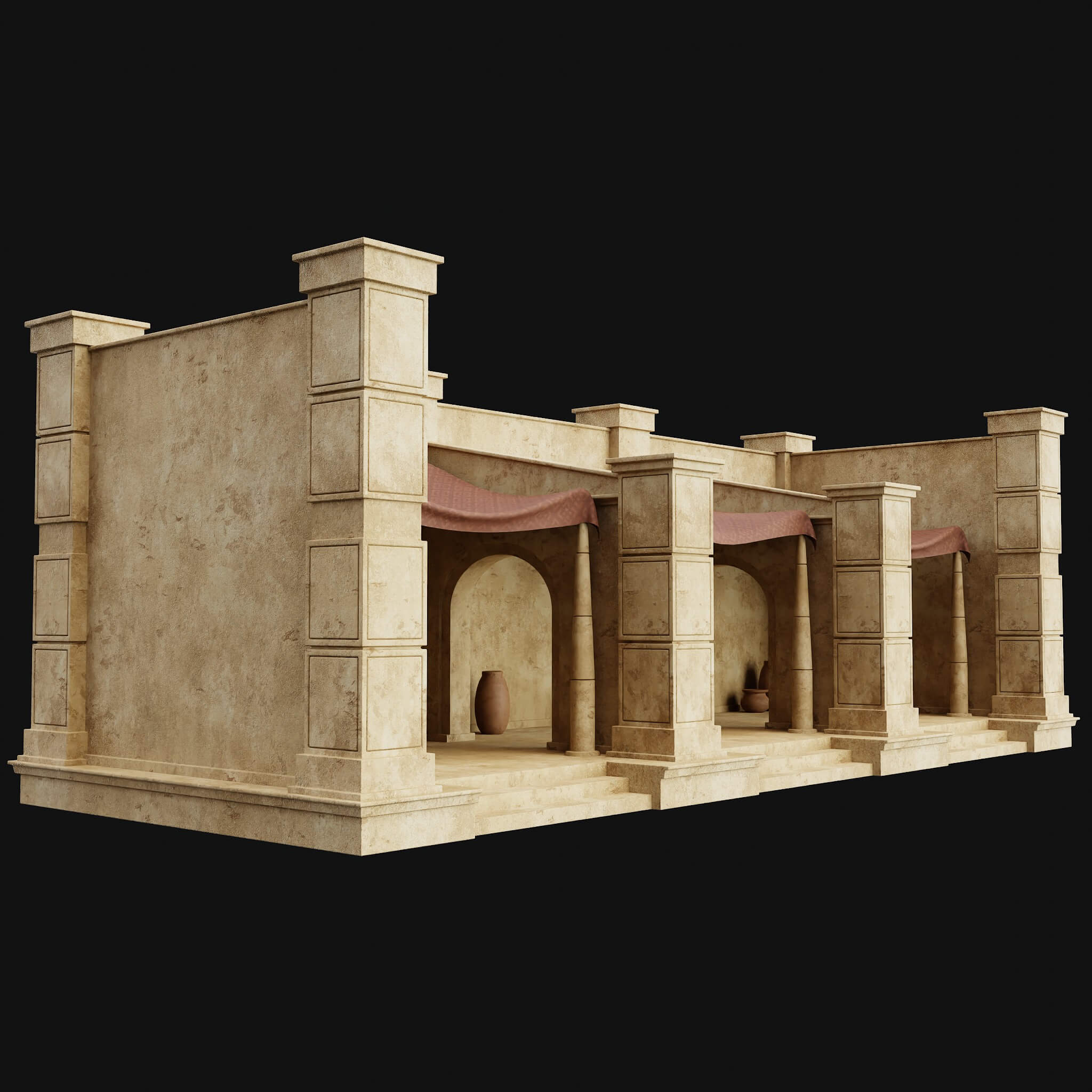 Ancient Urban Utility Building Collection - 3D Model by Enterables