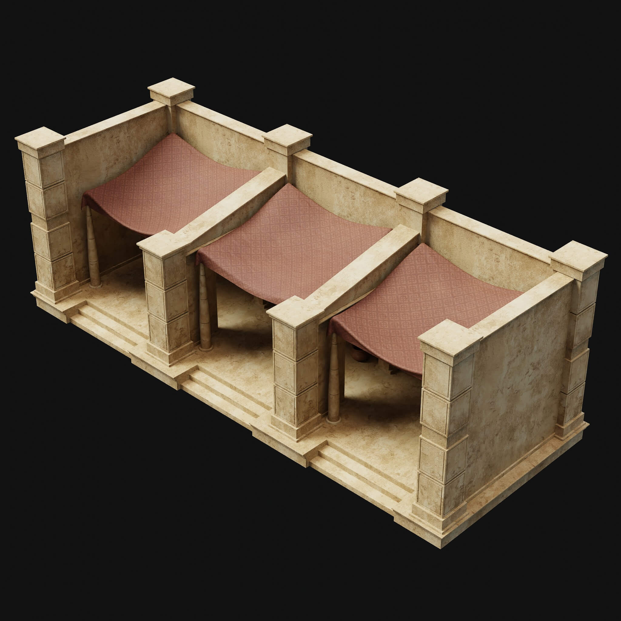 Ancient Urban Utility Building Collection - 3D Model by Enterables